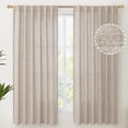 Small Linen Cafe Curtains 36 Inch Length Natural Semi Sheer Rod Pocket ...