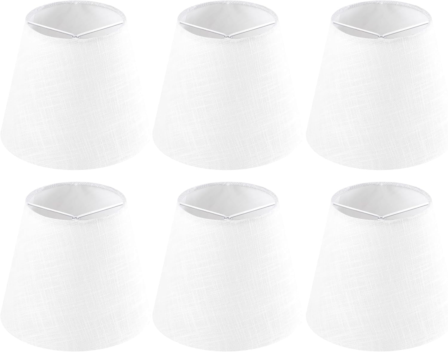Small Linen Lamp Shades for Chandelier, Clip on Lamp Shade Set of 6 in ...