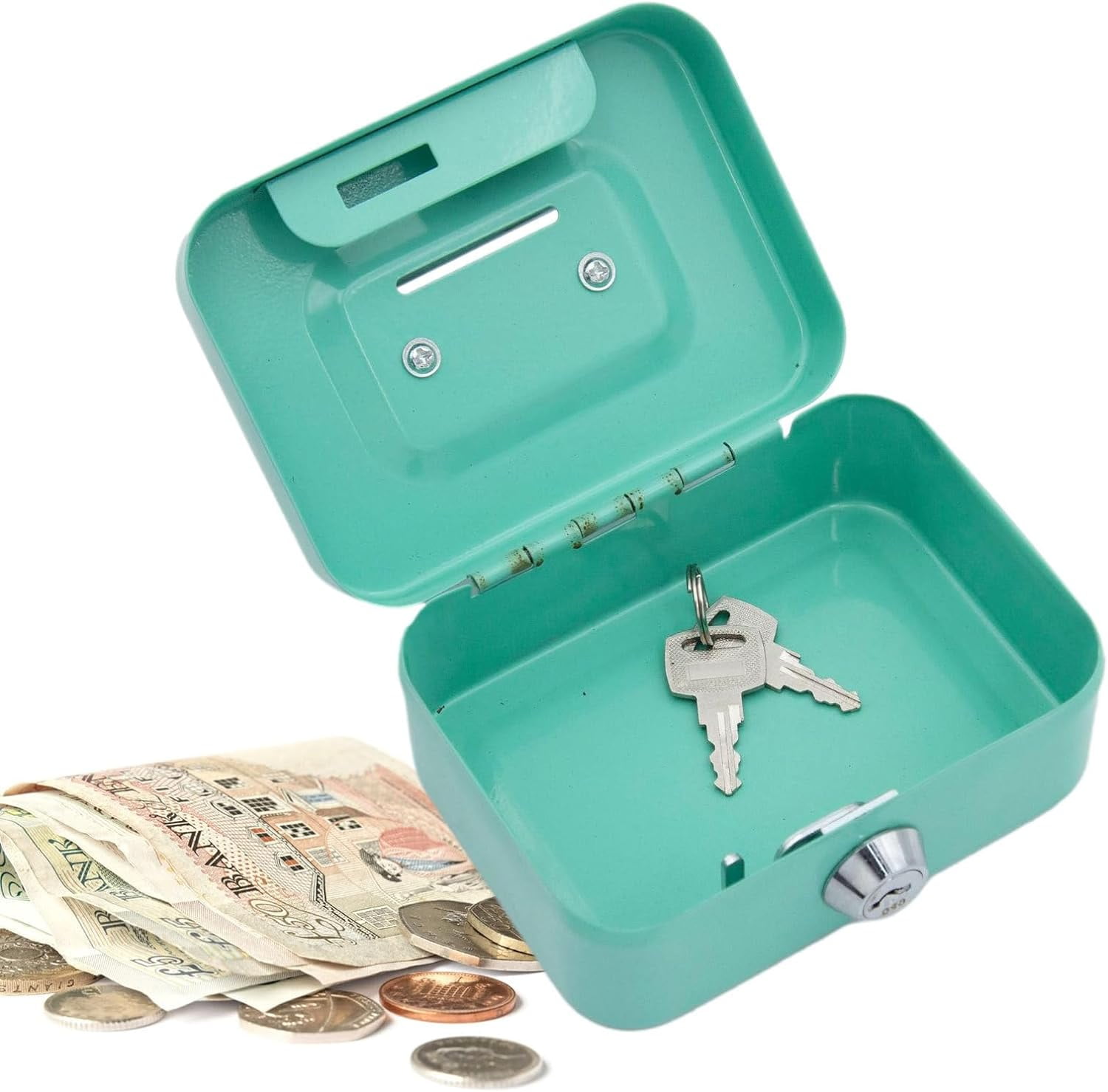 Small Lock Box | Metal Cash Box with Key | Lockable Storage Money Box ...