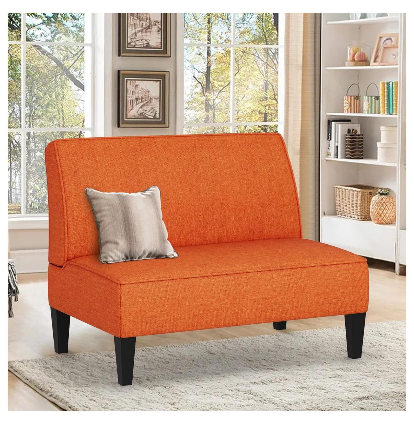 Small Loveseat-Sofa, Upholstered Small Sofa Couch Mini Love seat Sofas ...