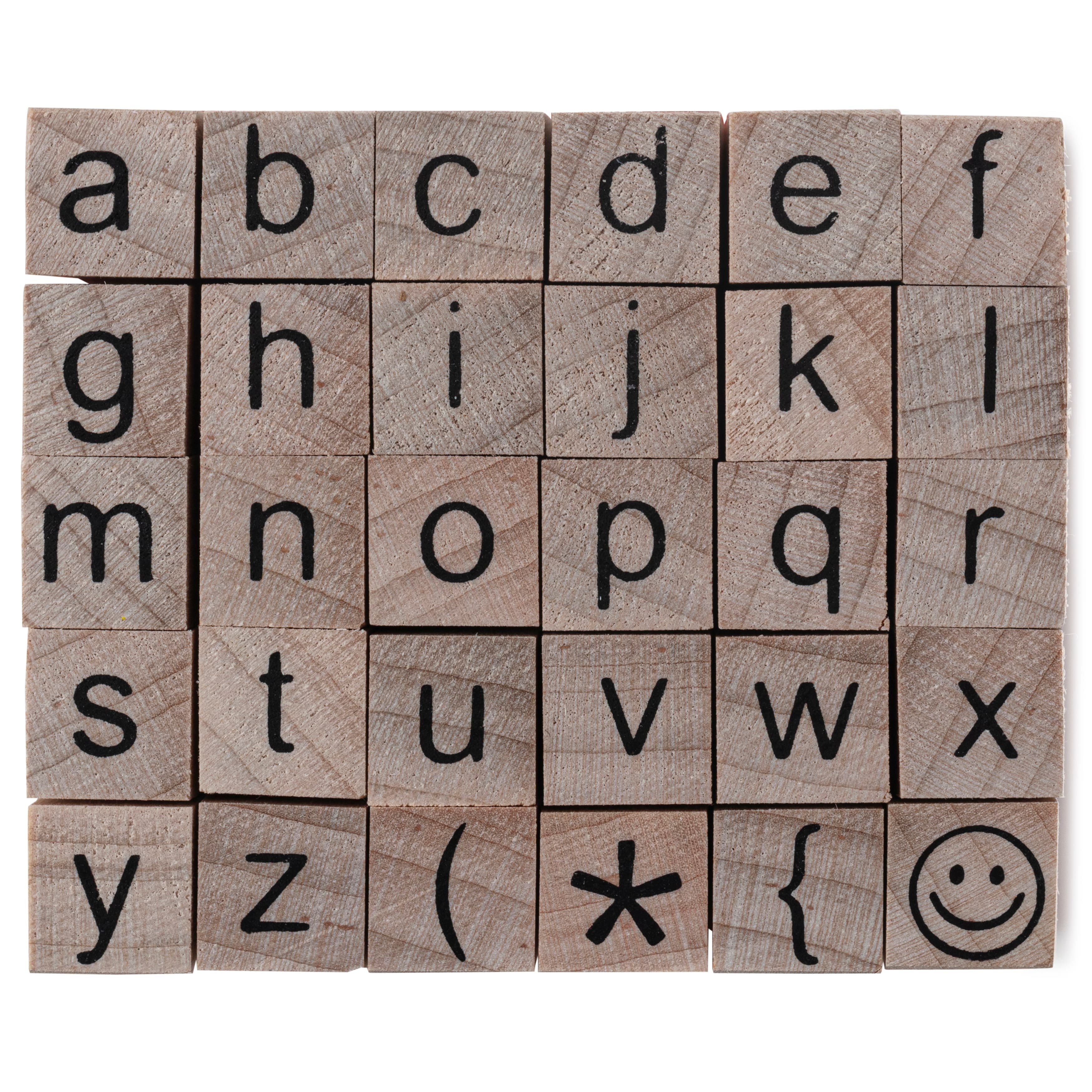Recollections Small Alphabet Wood Stamp Set, Lowercase Rubber Stamps ...