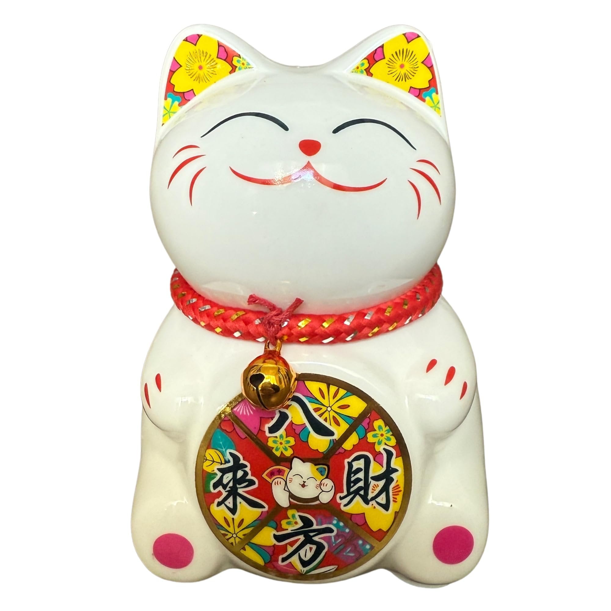 Small Lucky Cat Coin Bank - Feng Shui Maneki Neko Ceramic Piggy Bank ...