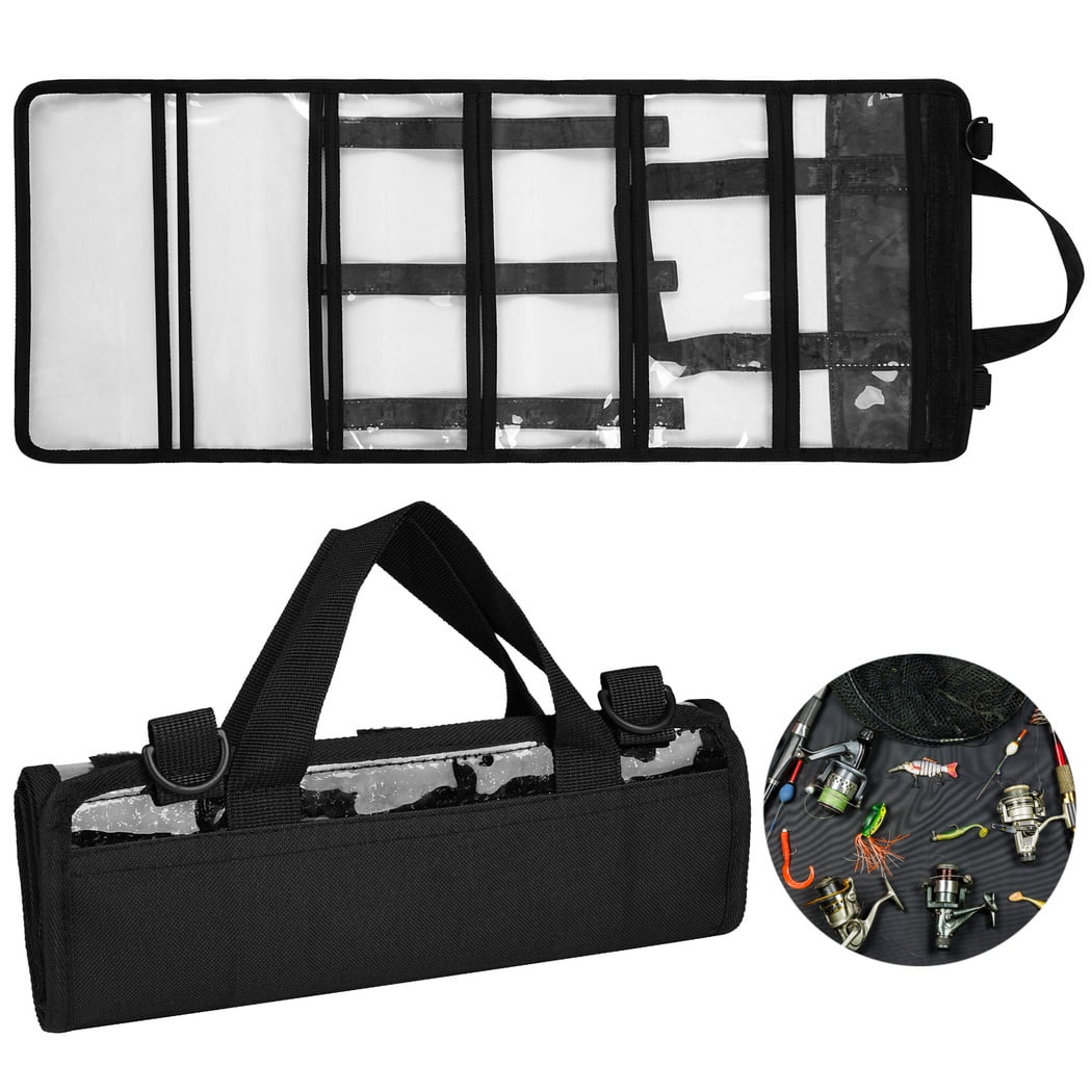 Small Lure Bag, Roll Up Fishing Carrying Bag with 6 Pockets, Portable ...