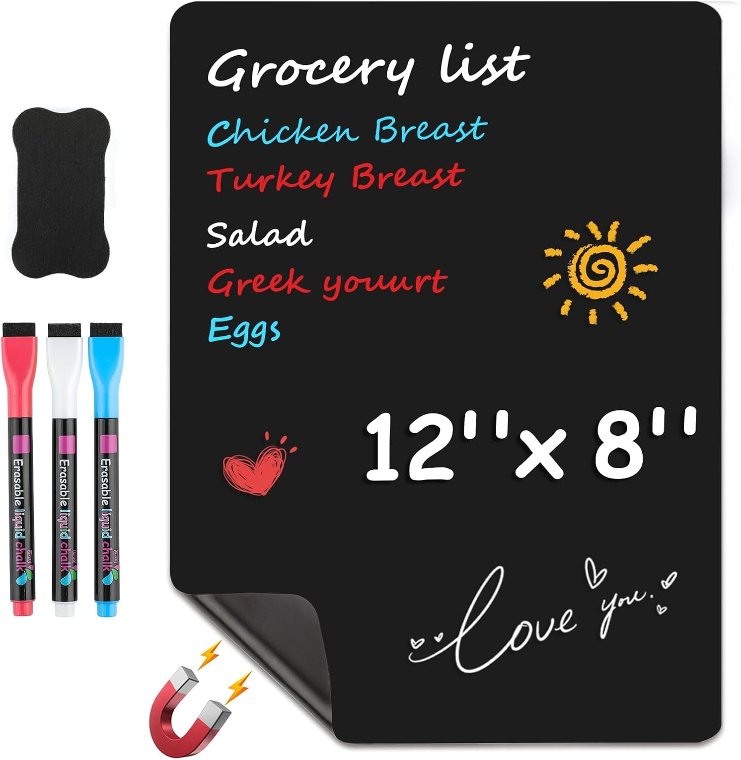 Small Magnetic Dry Erase Board Sheet for Refrigerator, Fridge ...