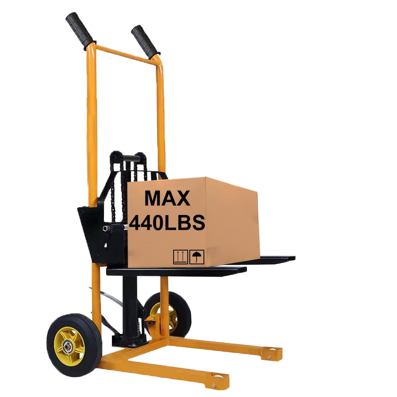 Small Manual Forklift Hydraulic Stacker, Portable Material Lift Truck ...