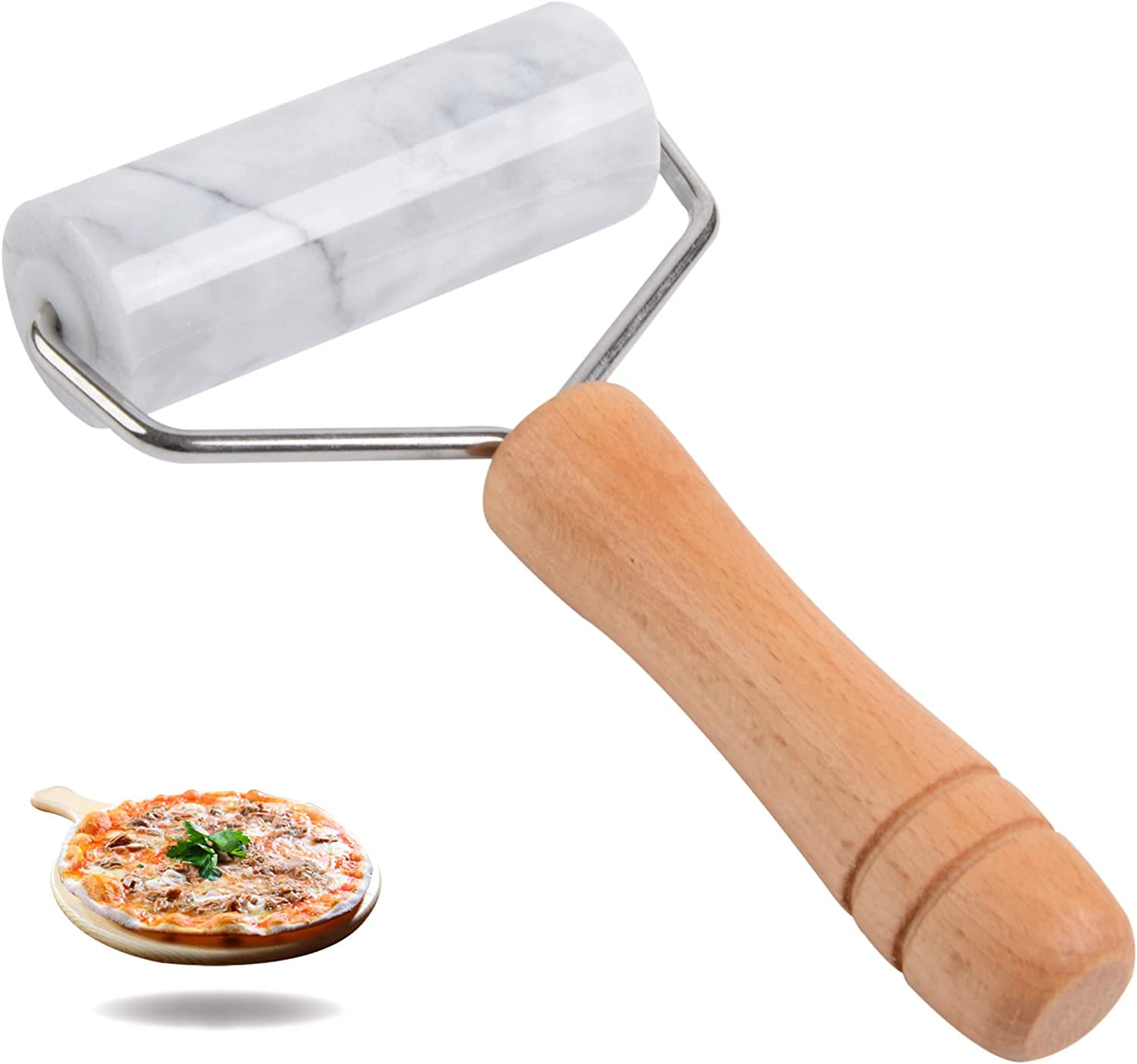Small Marble Rolling Pin Pizza Roller, Marble Dough Roller Non-Stick T ...
