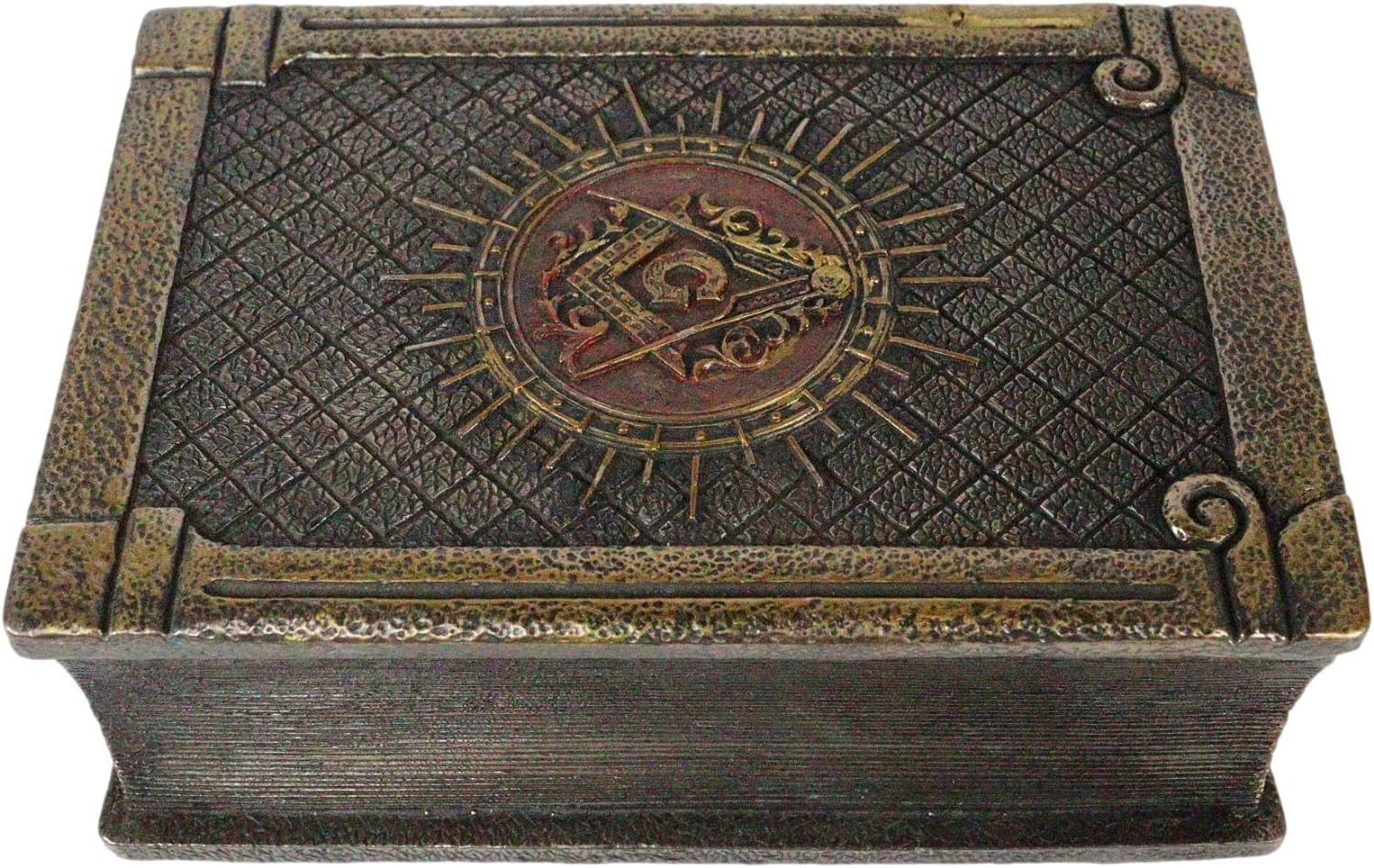 Small Masonic Secret Book Box Freemasonry Square Compasses Geometry ...