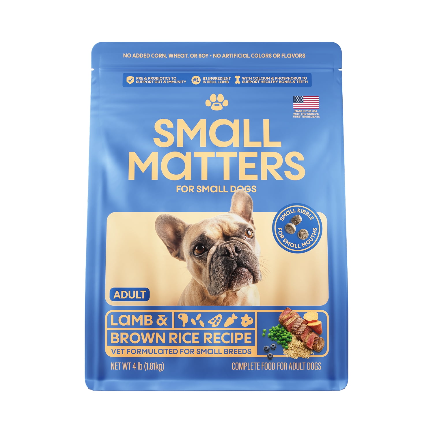 Small Matters Adult Dog Food for Small Dogs, Lamb & Brown Rice Recipe ...
