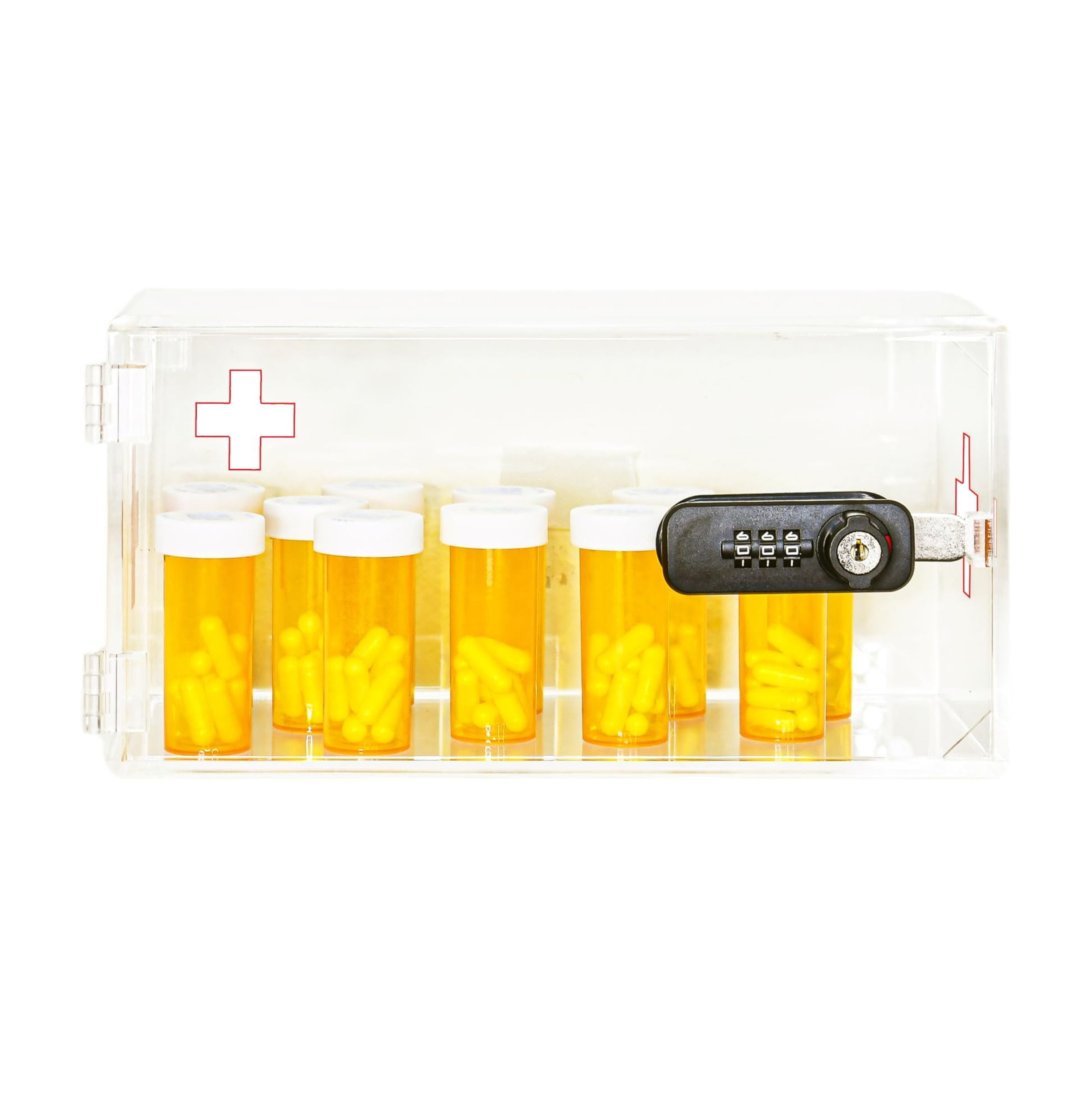 Small Medicine Lock Box with Keypad Code – Clear Medication Cabinet for ...