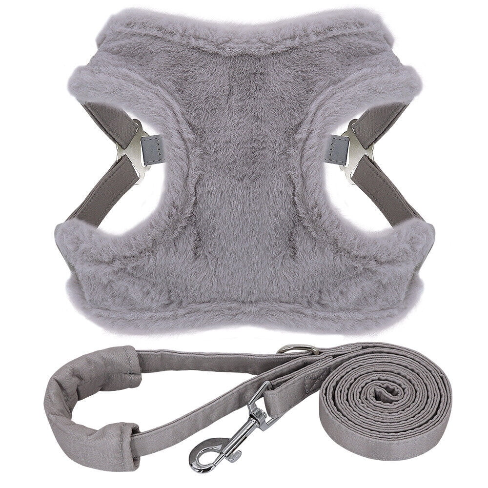 Small Medium Dog Plush Harness and Lead Cosy Reflective Pet Puppy Vest ...
