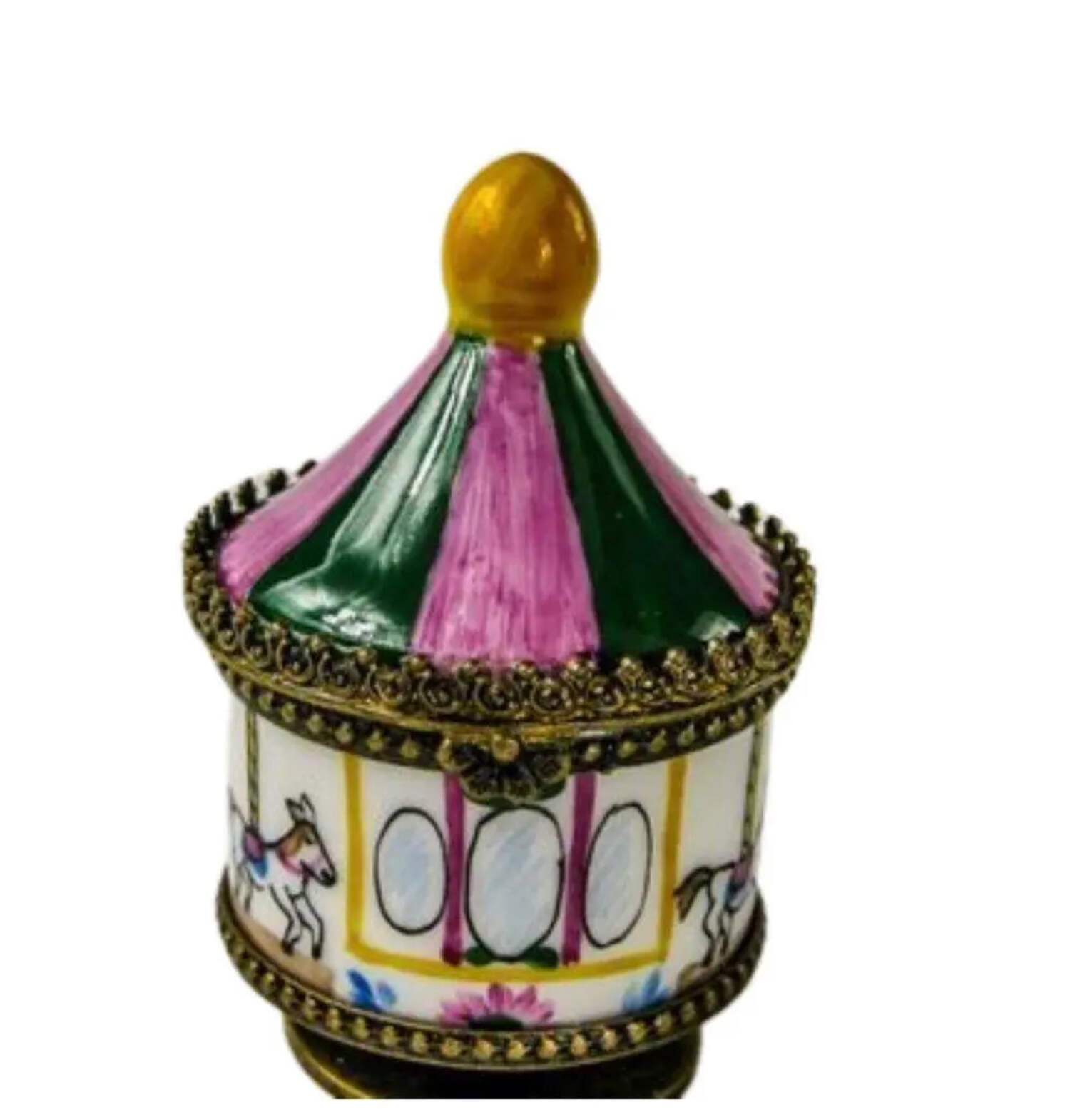Small Merry Go Round Horses Carnival Carousel Limoges Box Porcelain ...