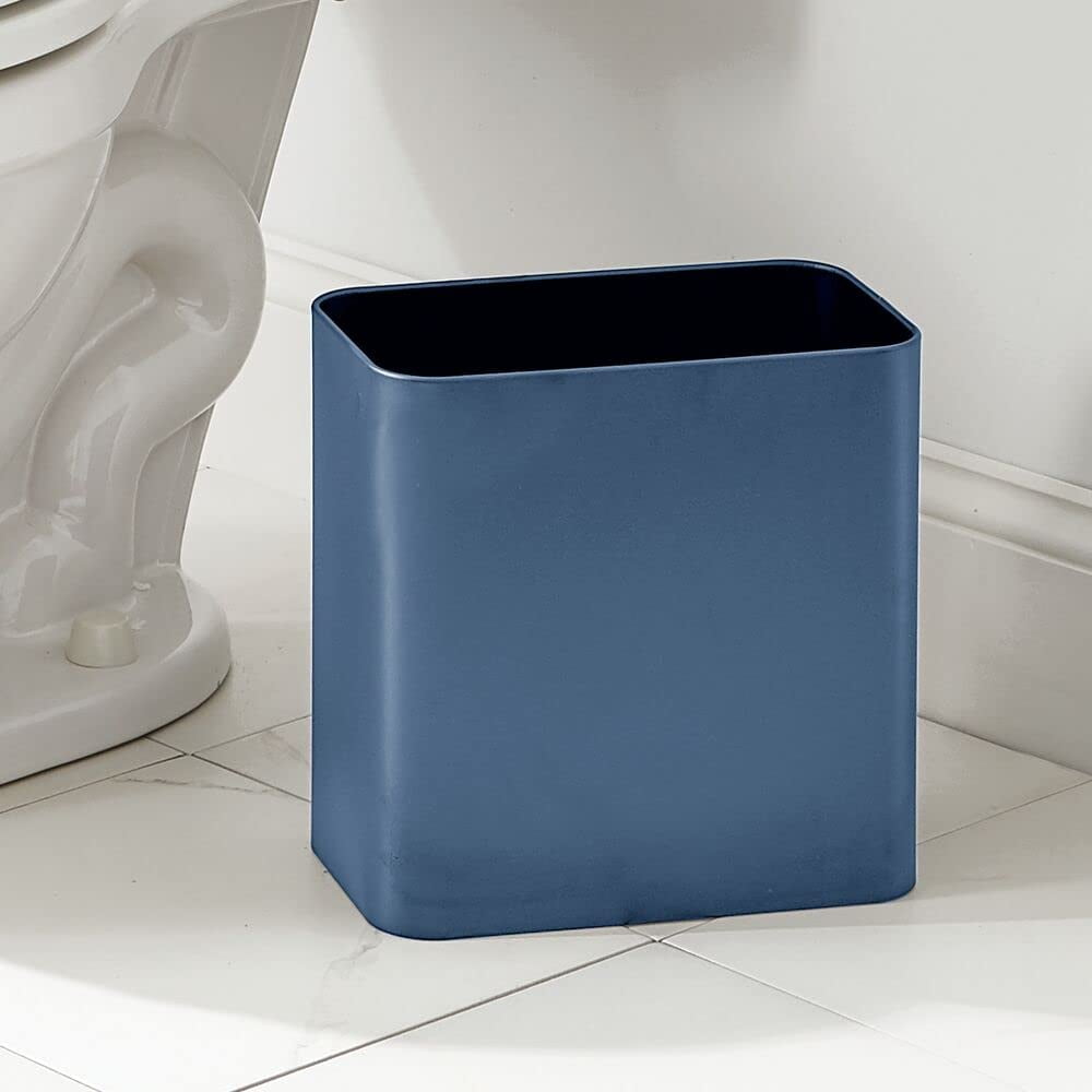 Small Metal 2.4 Gallon Trash Can Wastebasket Garbage Bin for Bathroom - Mini Slim Rubbish Waste ...