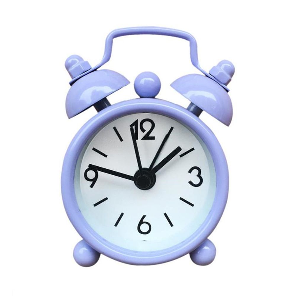 Small Metal Electronic Creative Cute Round Table Clock Mini Alarm Clock ...