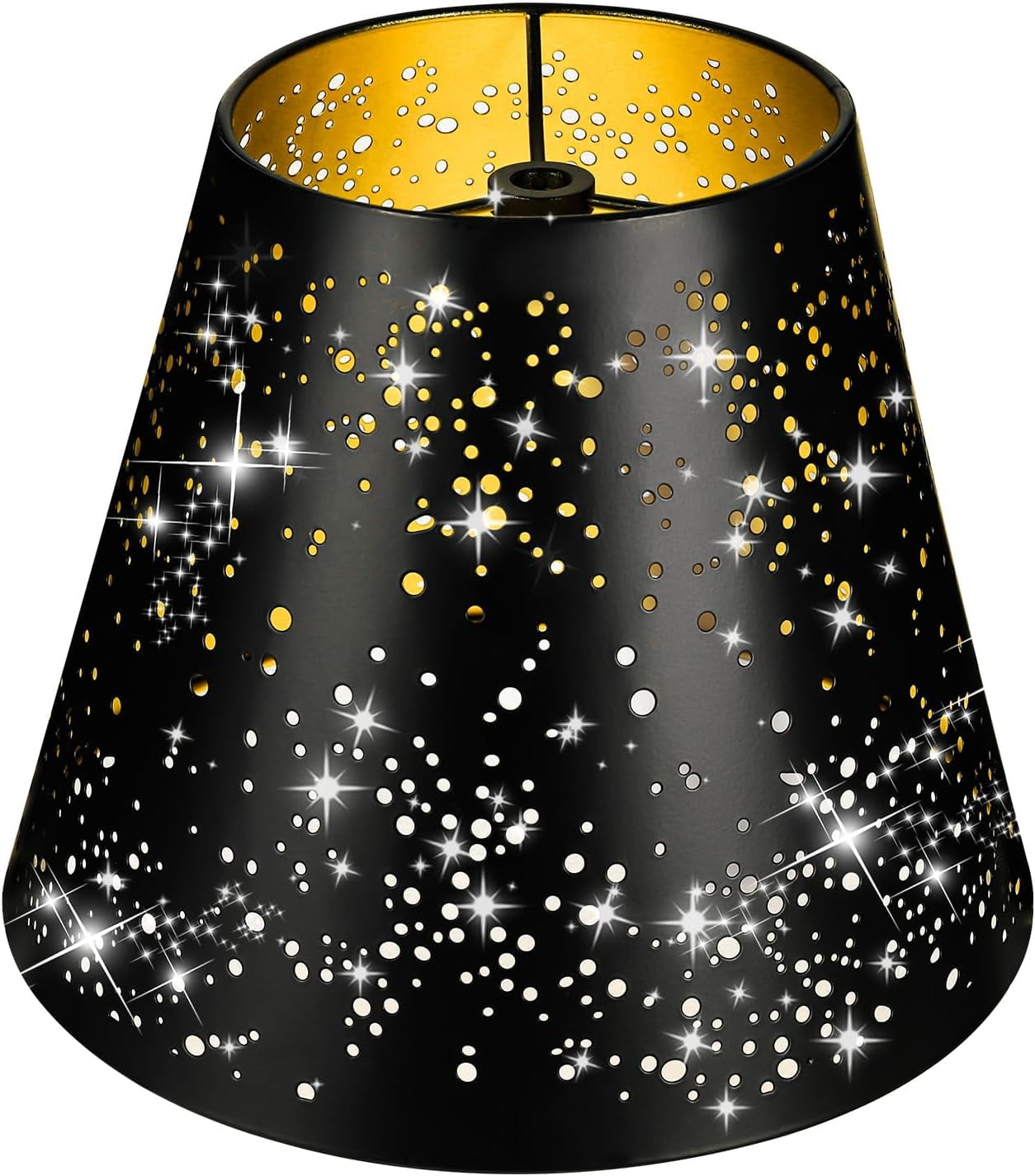 Small Metal Lamp Shade with Etched Starlight Design, 5" Top X 9" Bottom ...