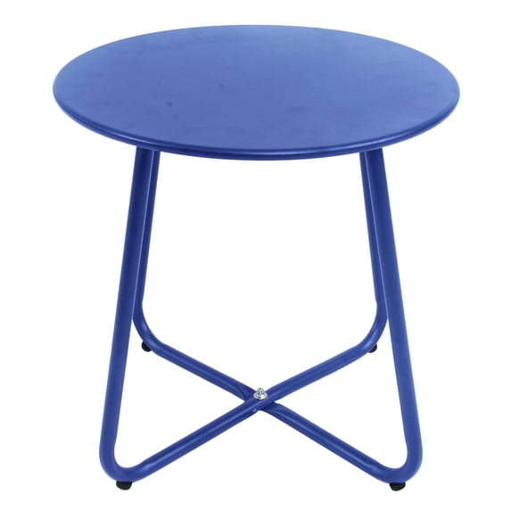 Hoffeorrad, Outdoor Metal Side Table, 18-Inch, Blue - Walmart.com