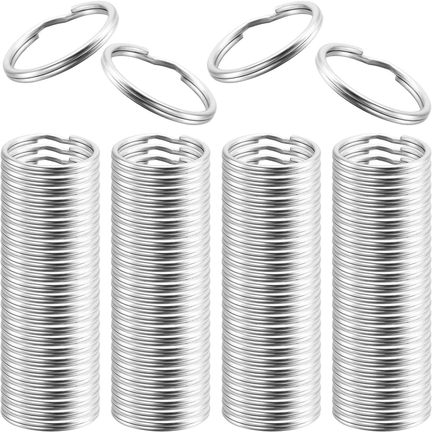 Small Metal Split Rings (100 Pack) - Key Rings for Organization ...