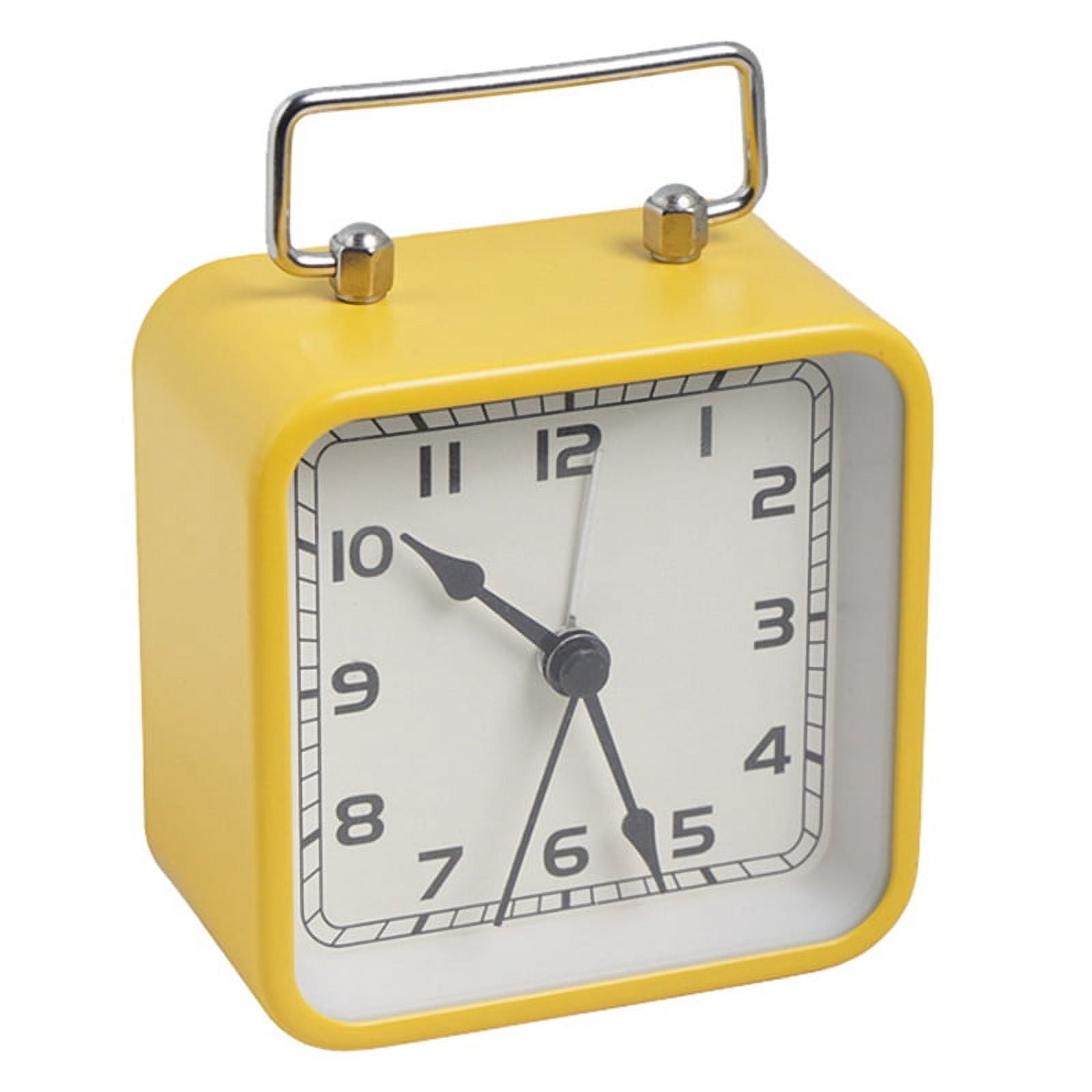 Small Metal Square Alarm Clock Desktop Silent Clock Students Sleep ...