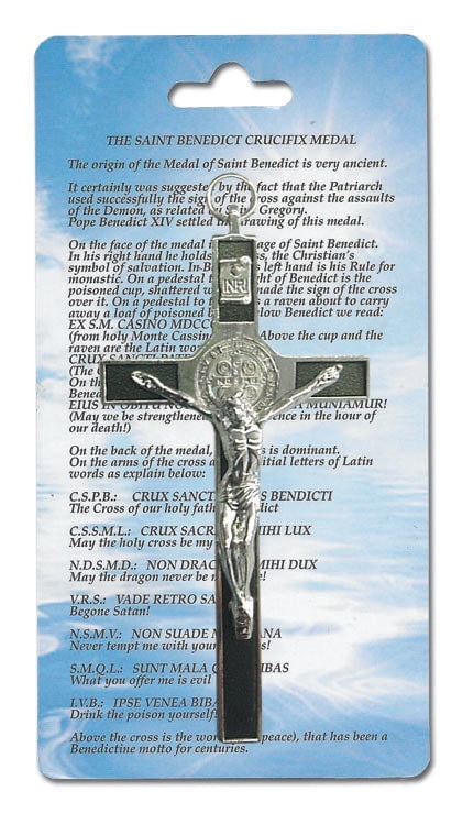 Small Metal St. Benedict Wall Crucifix with Prayer Verse - Walmart.com
