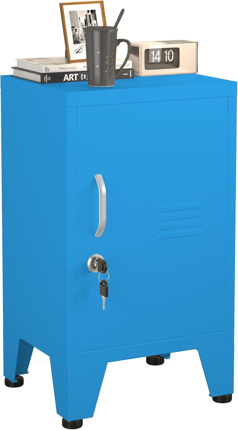 Small Metal Storage Cabinet, Office Storage Cabinet with Adjustable ...