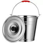 Small Metal Trash Can with Lid Buckets Charcoal Practical Storage ...