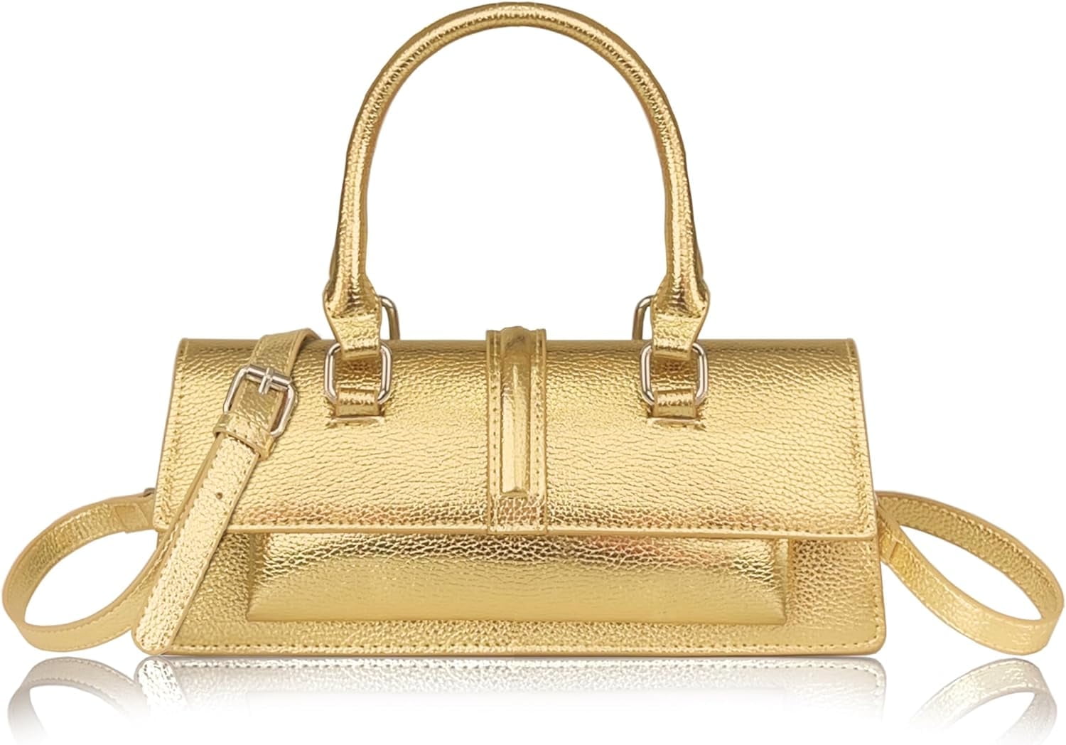 Small Metallic Crossbody Silver Clutch Bag Women's Cute Handbag ...