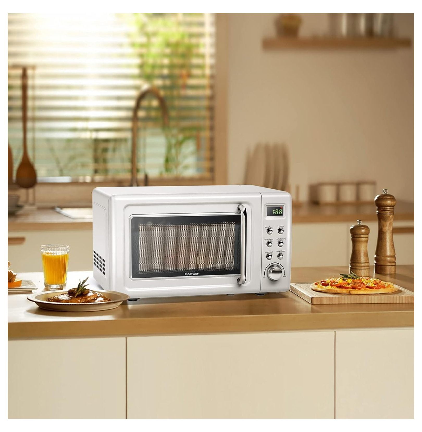 Small Microwave, 0.7Cu.ft 700 Watt Countertop Microwave with 5 Micro ...