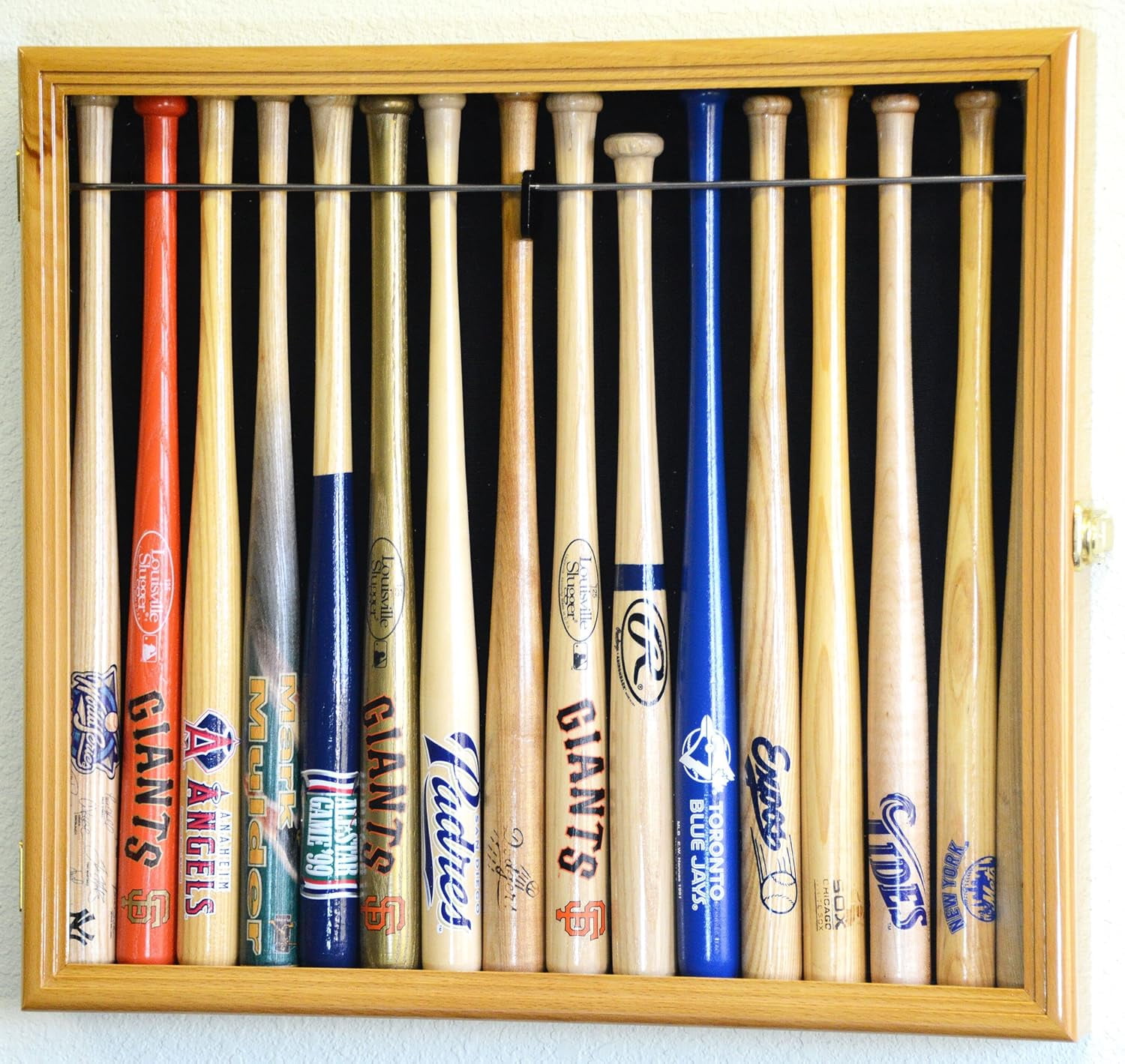 Small Mini 18" Baseball Mini Bat Display Case Cabinet Holder Rack w/98% ...