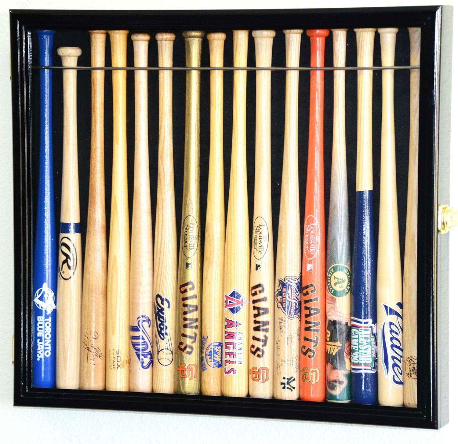 Small Mini 18" Baseball Mini Bat Display Case Cabinet Holder Rack w/98% ...