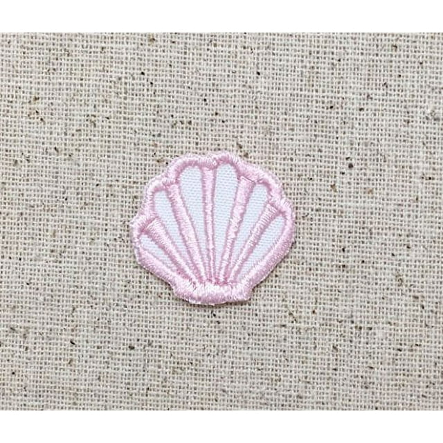 Small/Mini - Light Pink - Seashell Iron On Embroidered Applique Patch ...