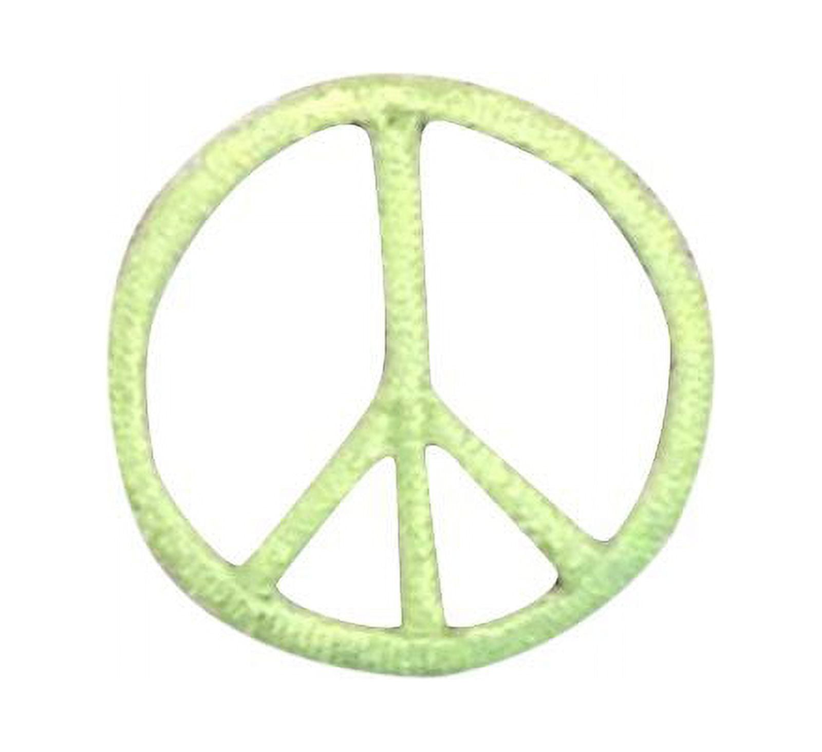 Small/Mini - Lime Green Peace Sign - Iron on Applique/Embroidered Patch ...