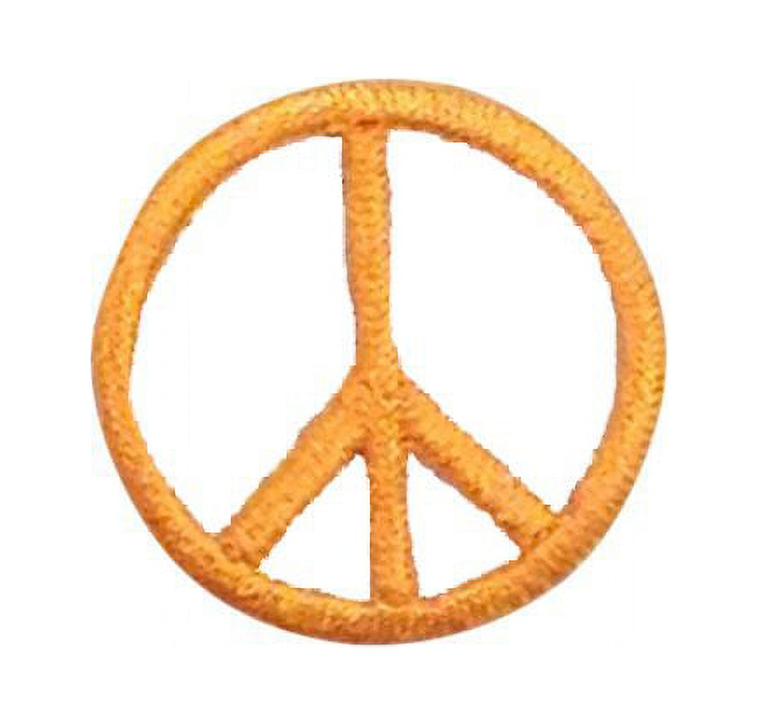 Small/Mini - Orange Peace Sign - Iron on Applique/Embroidered Patch ...
