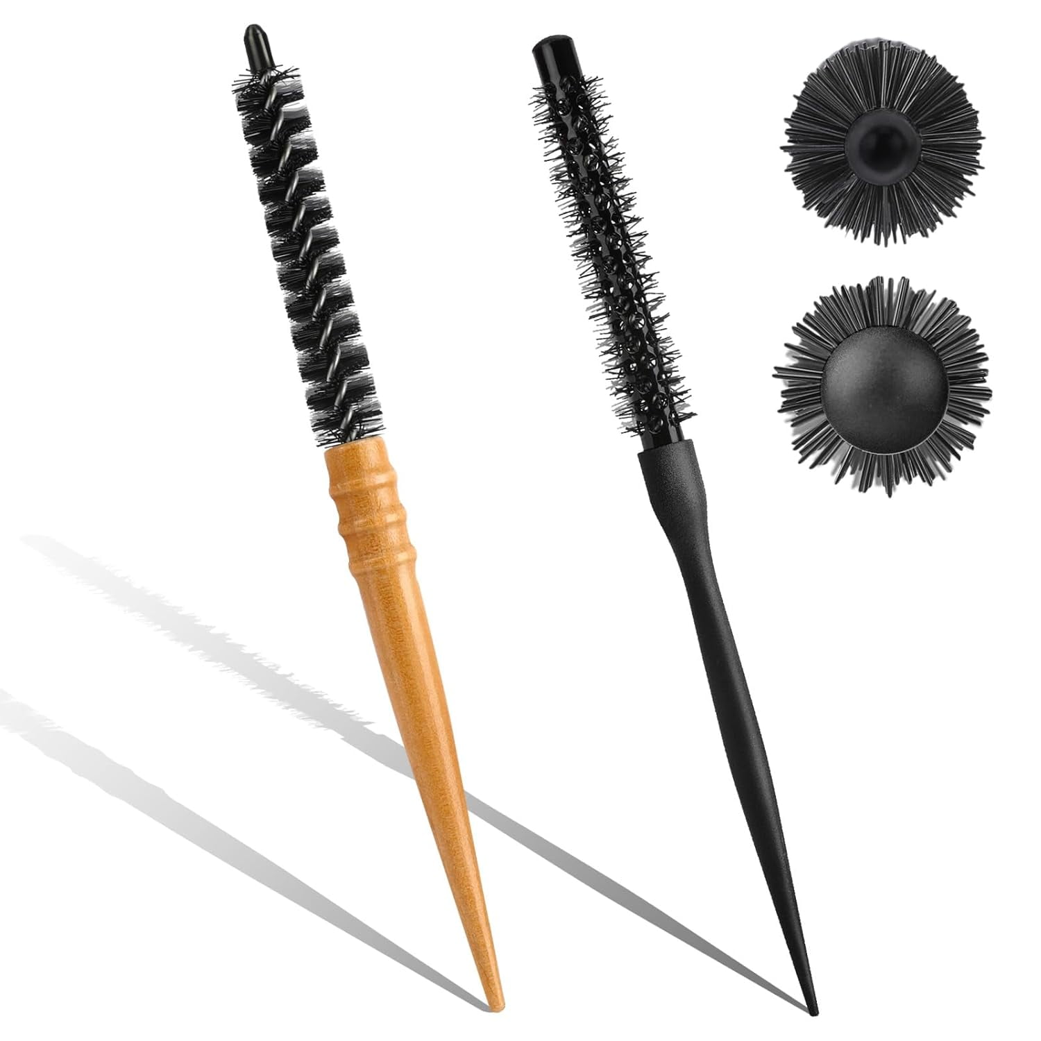 Small Mini Round Bristle Brush for Blow Drying, Professional Hair Styling Roller for Short Curly ...