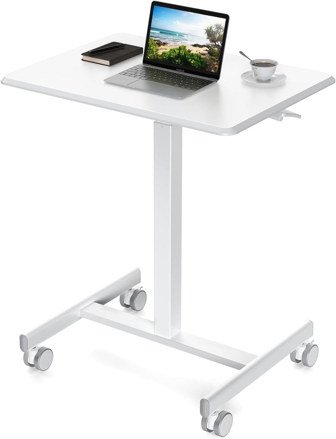 Small Mobile Rolling Standing Desk - Overbed Table, Teacher Podium with ...