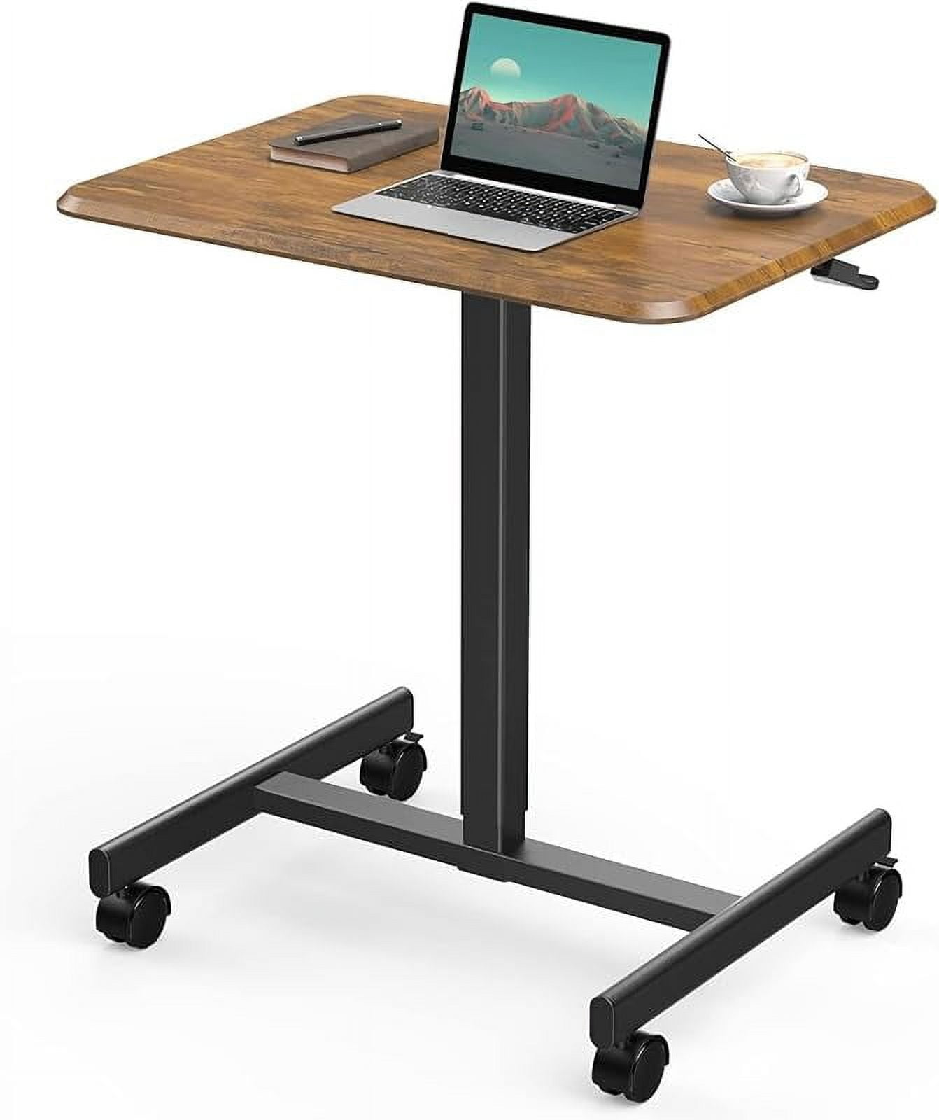 Small Mobile Rolling Standing Desk - Overbed Table, Teacher Podium with ...