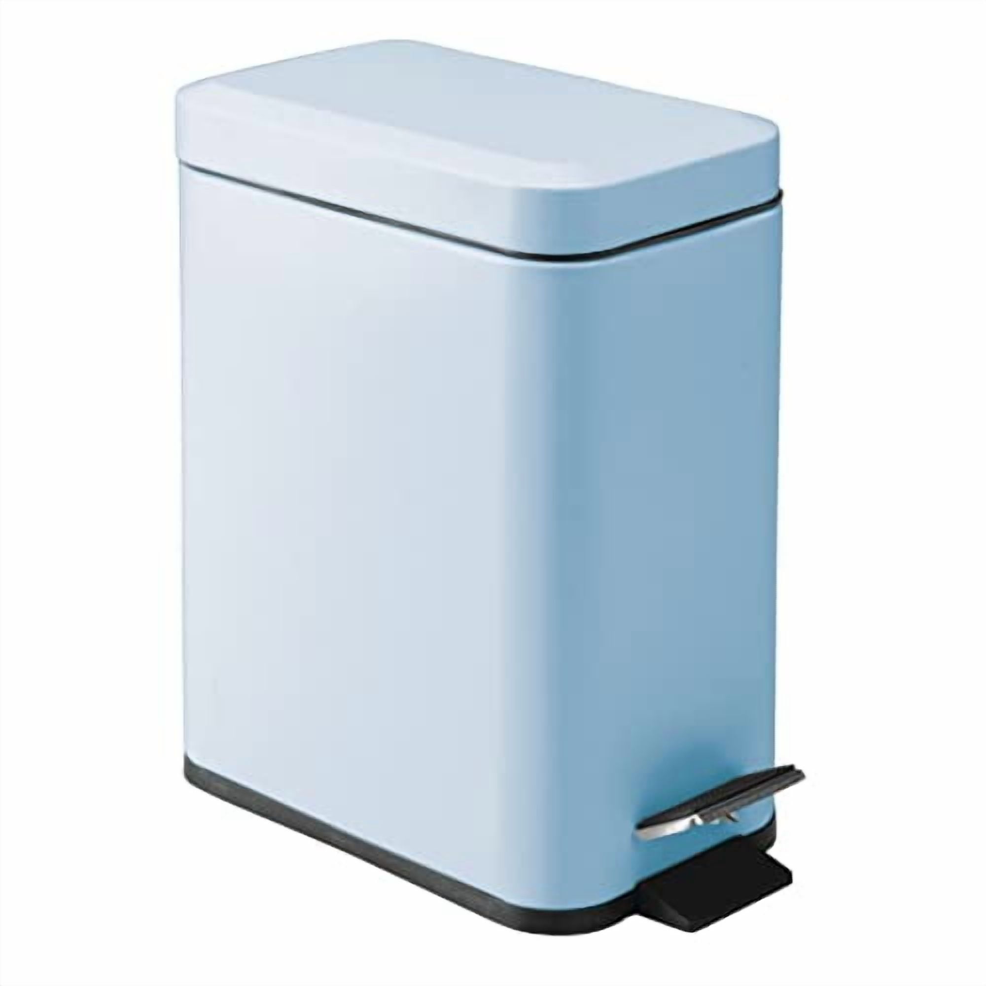 Small Modern 1.3 Gallon Rectangle Metal Lidded Step Trash Can, Compact ...