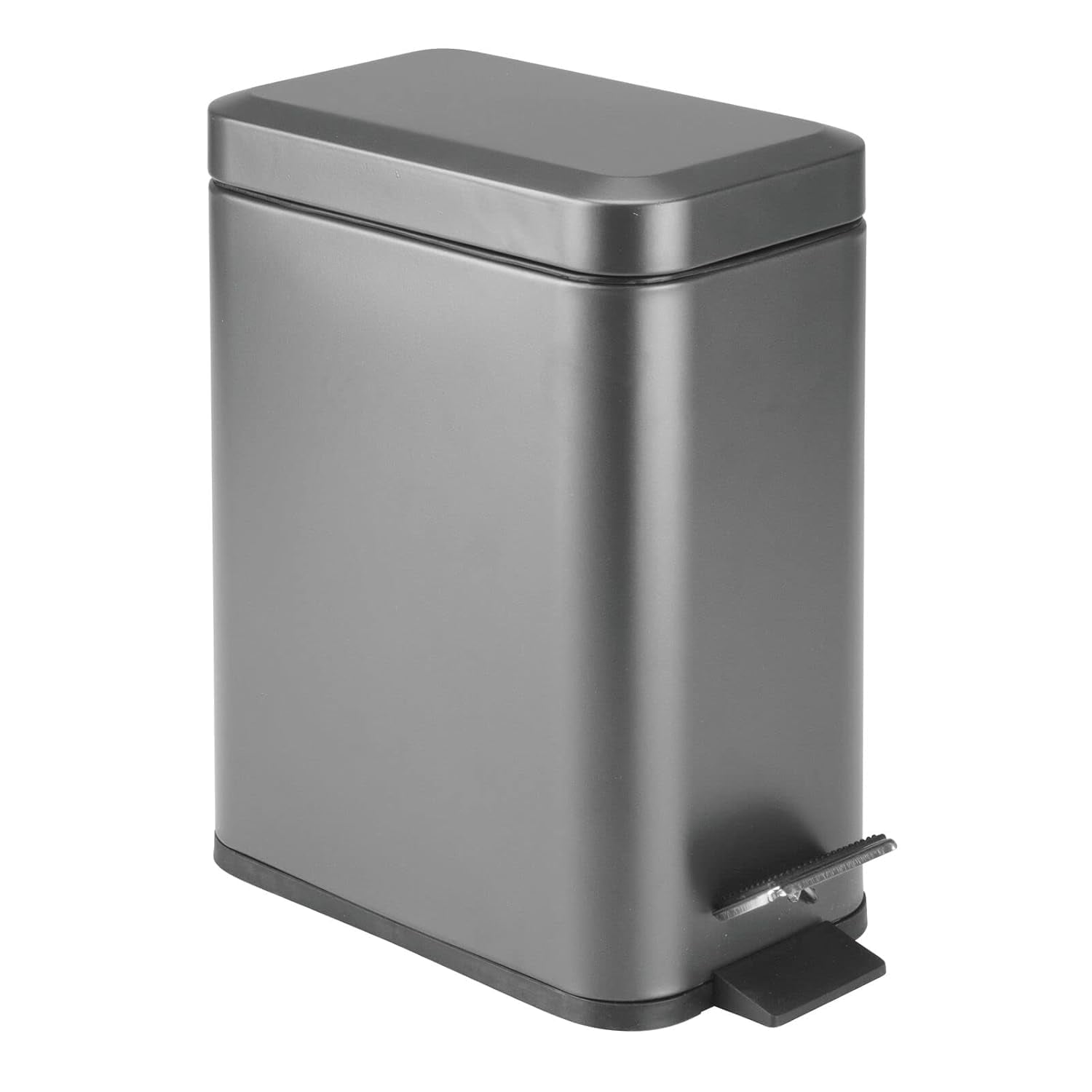 Small Modern 1.3 Gallon Rectangle Metal Lidded Step Trash Can, Compact ...