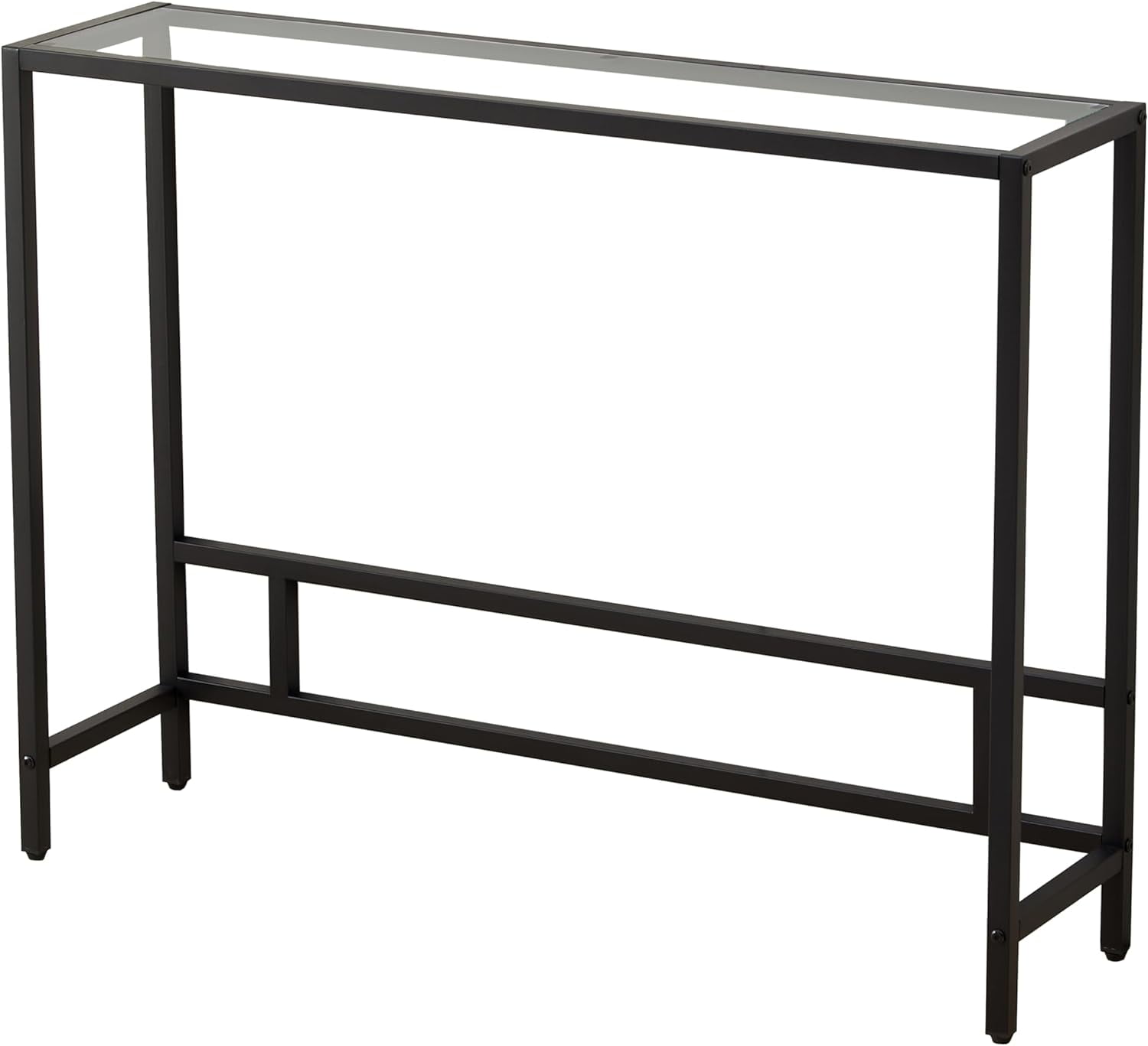 Small Modern Console Table for Entryway, Tempered Glass with Golden ...