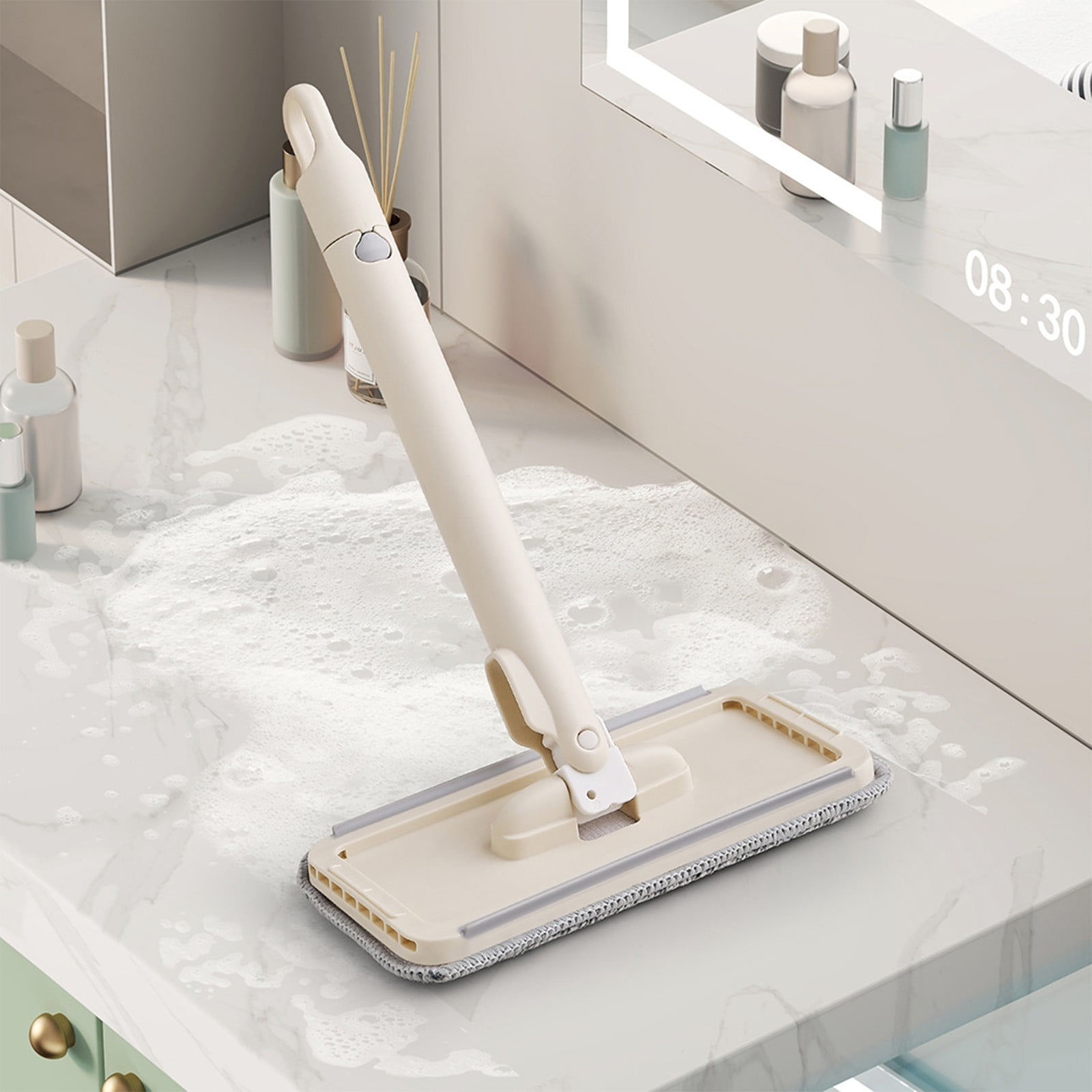 Small Mop with Disposable Wet Wipes 180° Rotating Handle for Desktop ...