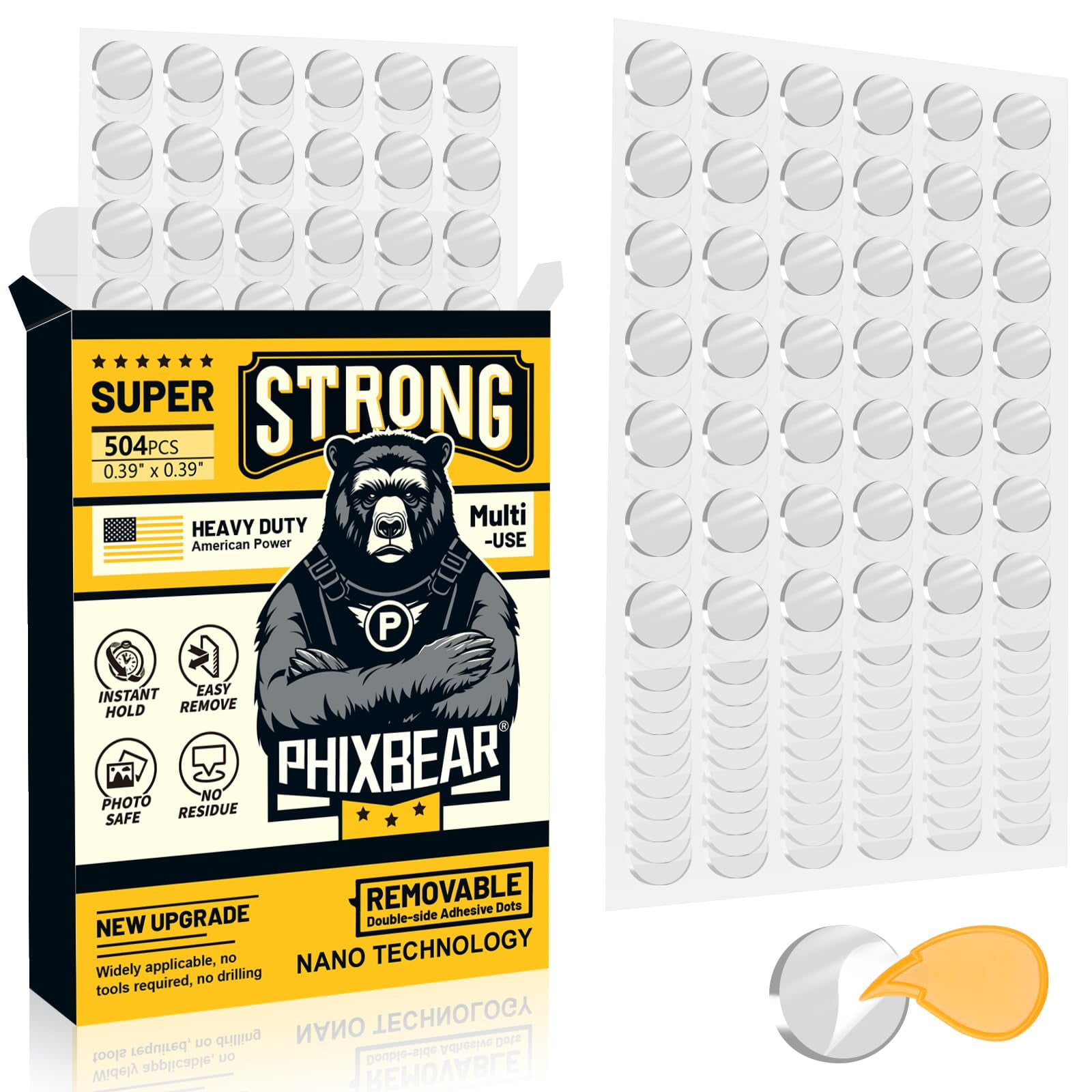 Small Mounting Putty No Residue, Strong Double Sided Glue Adhesive Dots ...