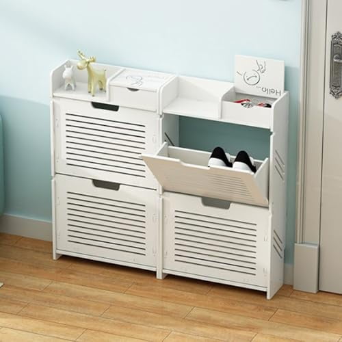 Small Narrow 2 Drawer Shoe Cabinet,Slim Freestanding Shoe Storage ...