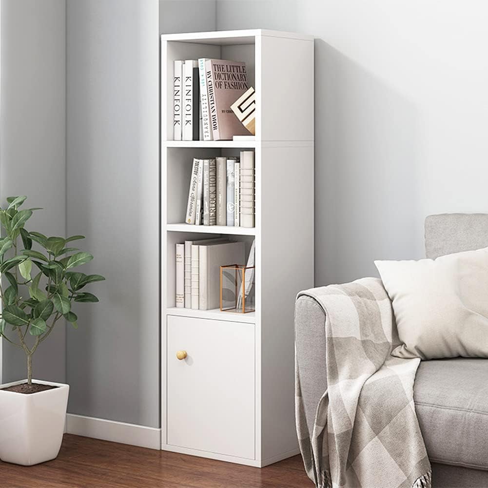 Small Narrow Corner Bookcase - 47 Inches Tall Gap Freestanding Storage ...