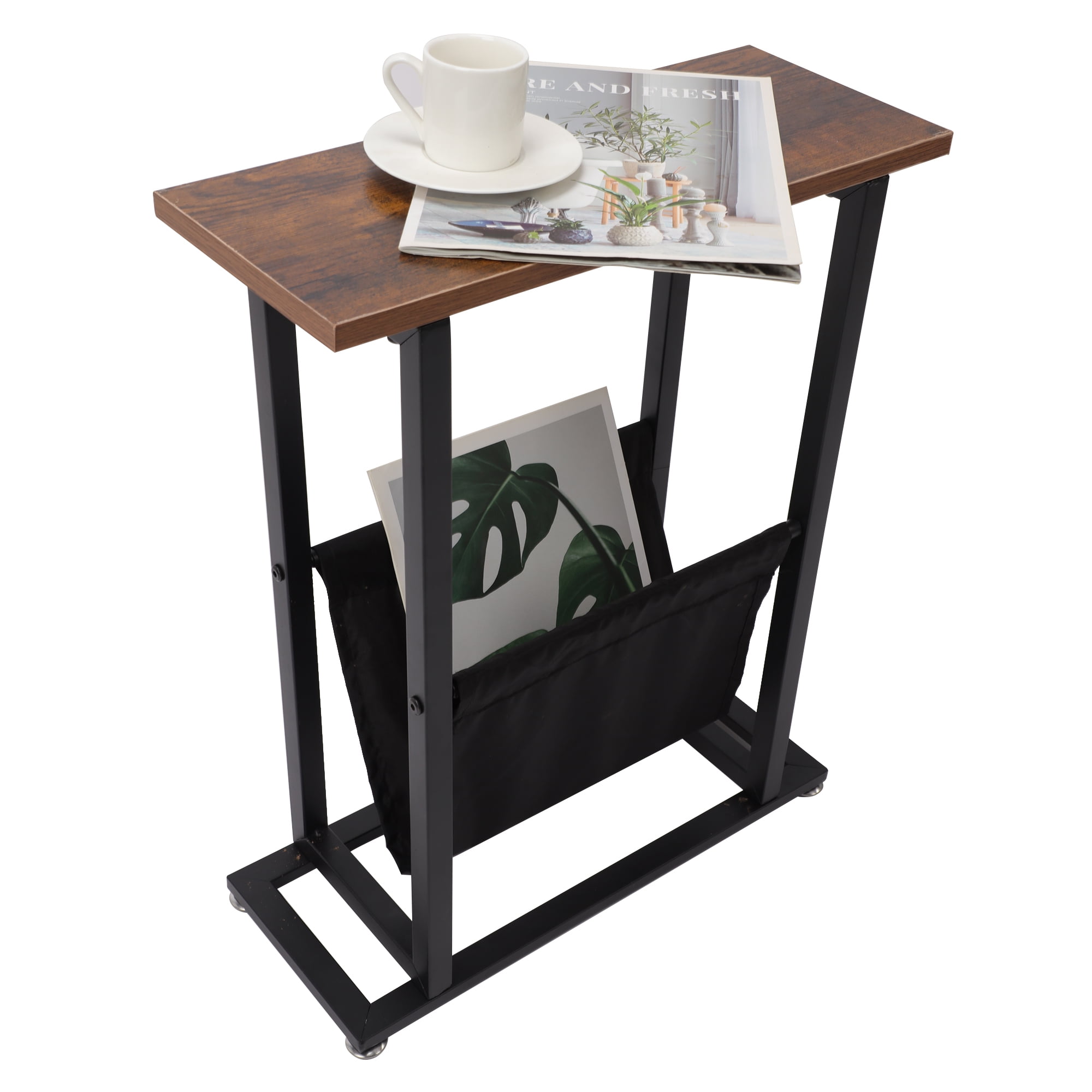 Small Narrow Side Table, 17.7" W Slim End Table Magazine Table ...