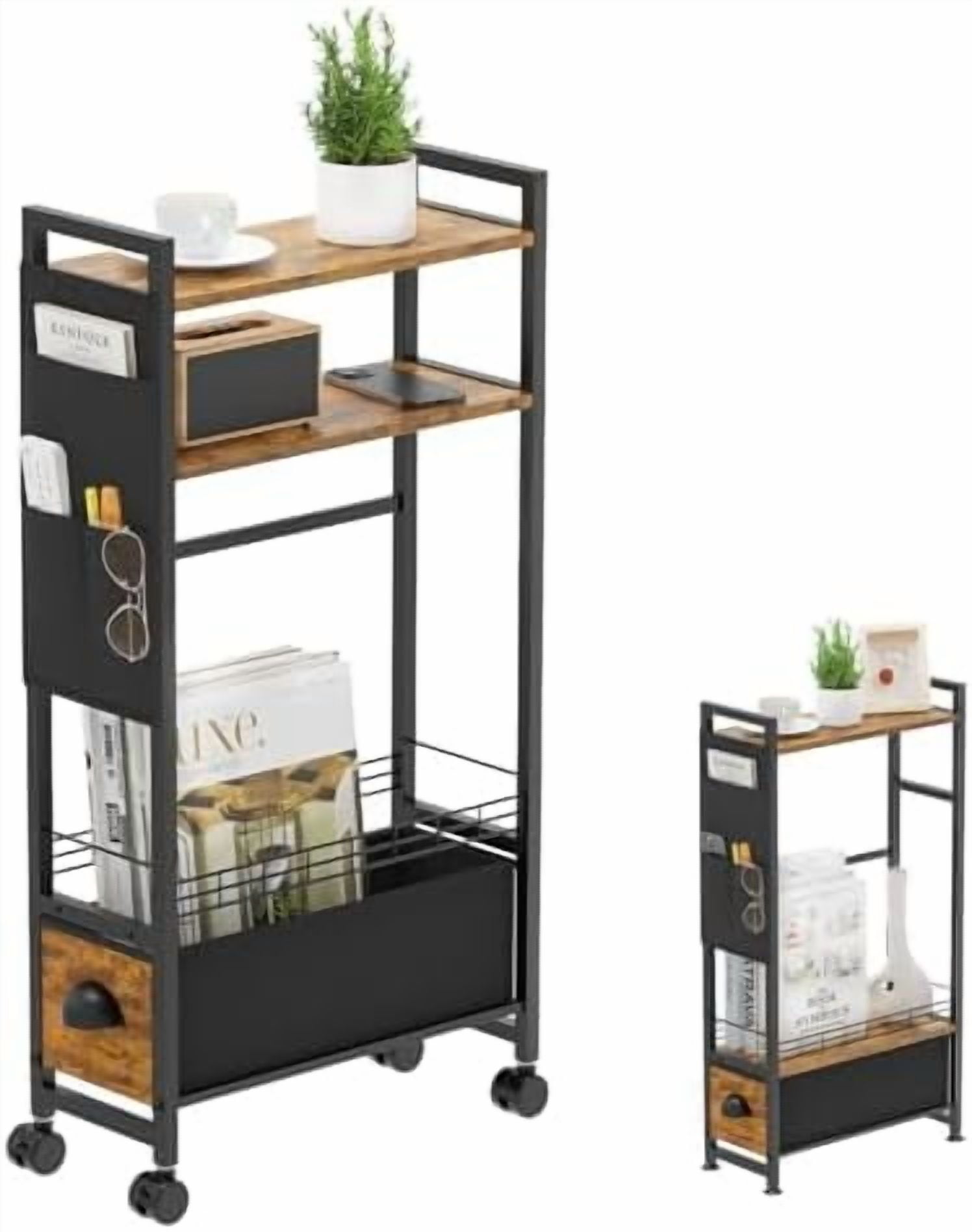 Small Narrow Side Tables for Small Spaces, Skinny Bedside End Table ...