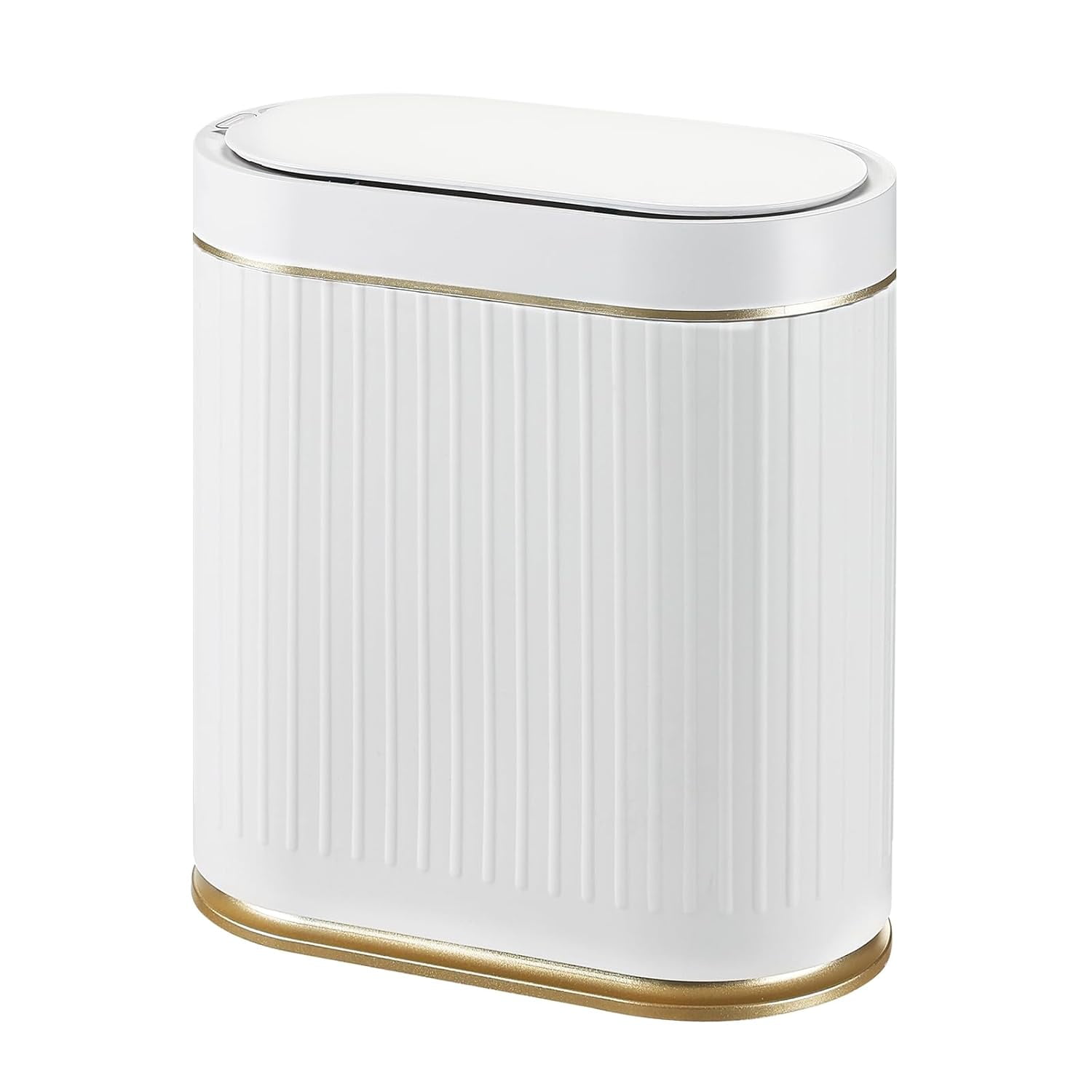 Small Narrow Trash Can for Bedroom, Office with Automatic Lid 2 Gallon ...