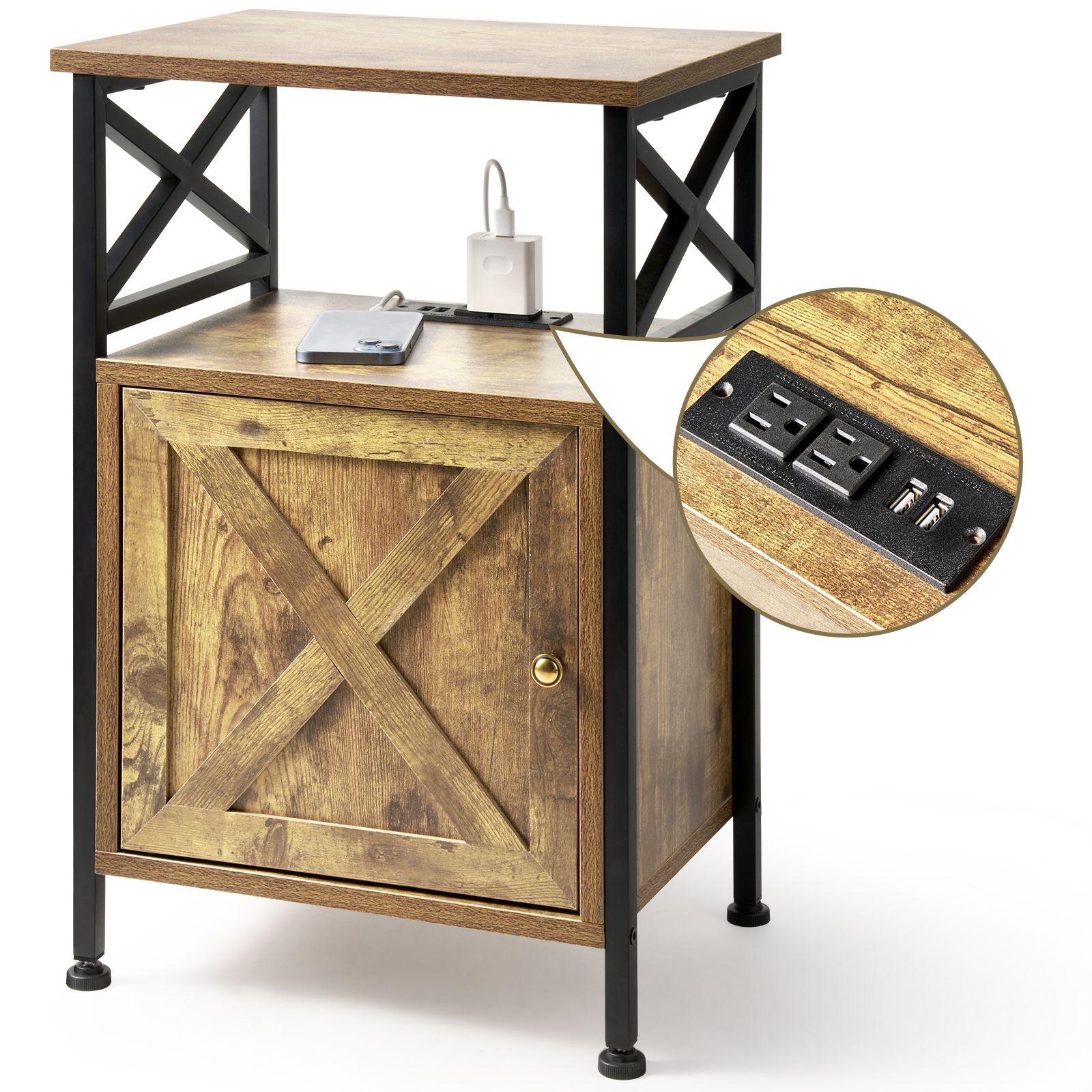 Home Source Bronze Night Stand - Walmart.com