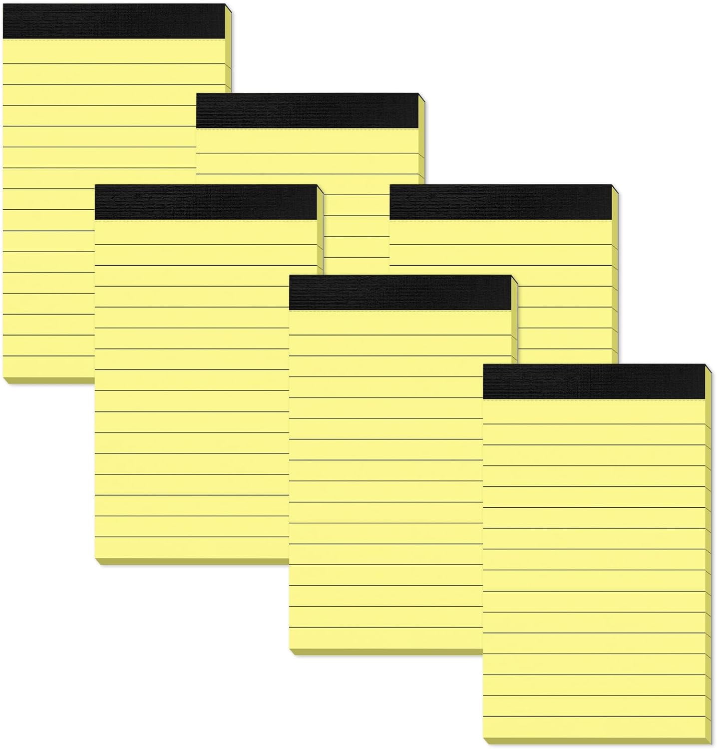Small Note Pads 3x5 Yellow Pocket Writing Pads 6 Pack Lined Notepads ...