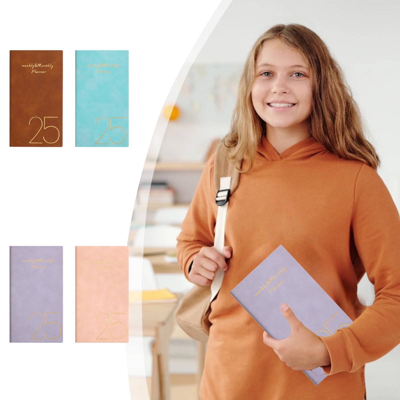 Small Notebook Hard Cover Journal Notebooks 2025 Portable Daily Planner ...