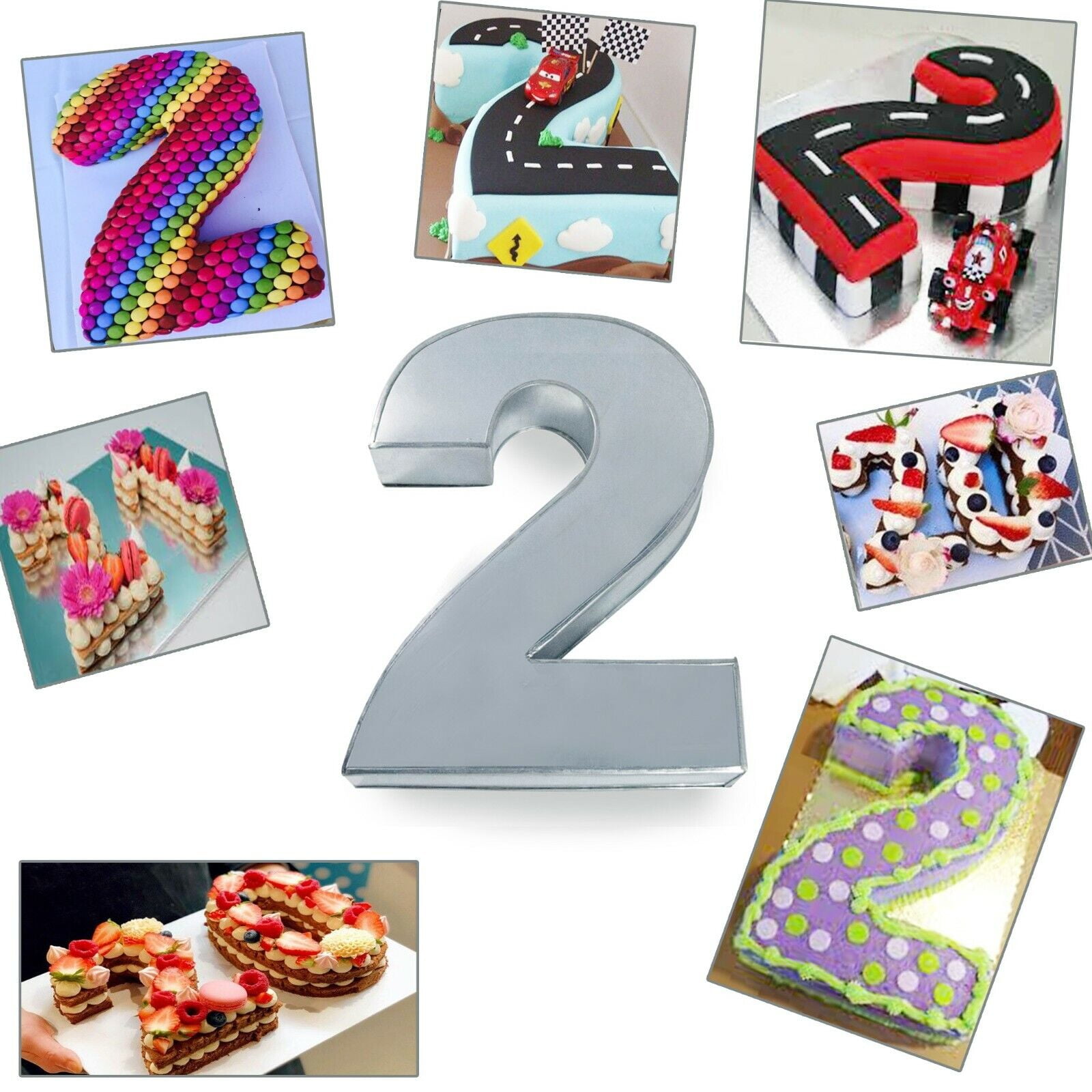 Small Number Two Birthday Wedding Anniversary Cake Tins / Pans / Mould ...