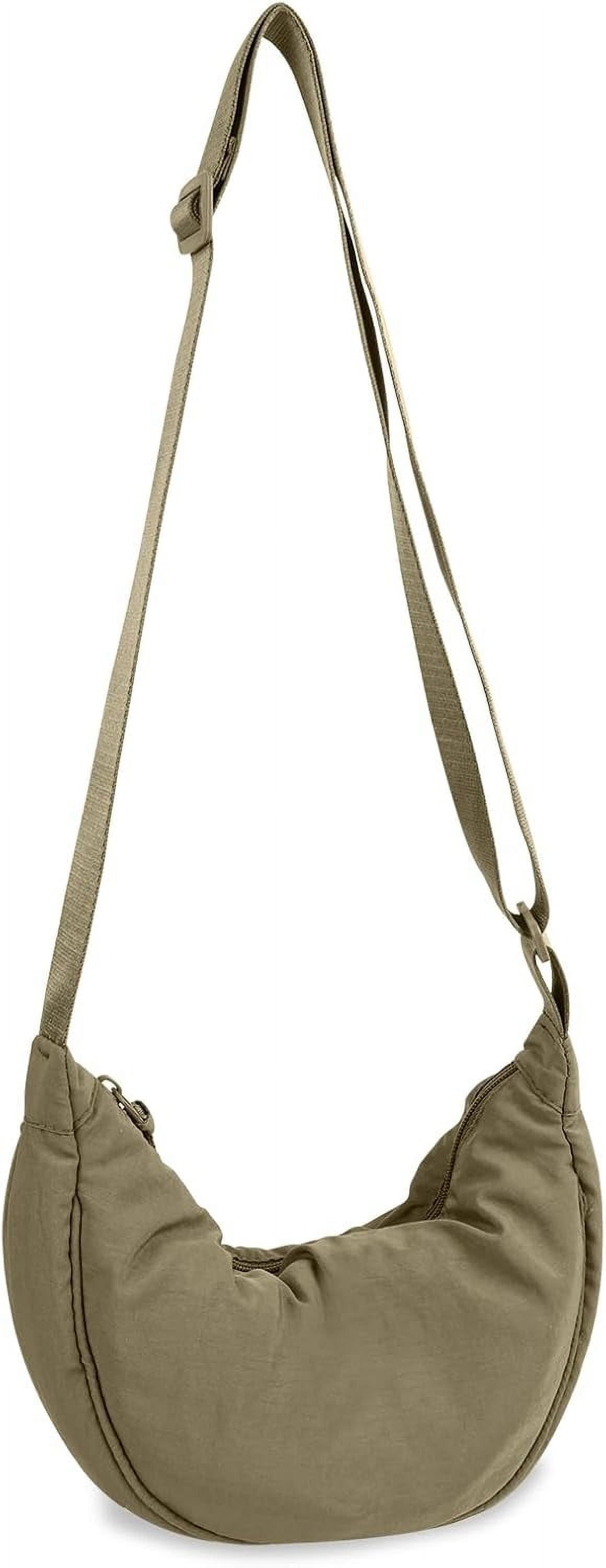 Small Nylon Crescent Crossbody Purses Bag for Women Men Trendy,Travel ...