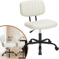 Small Office Chair Armless with Wheels, Swivel Desk Seat with Back ...